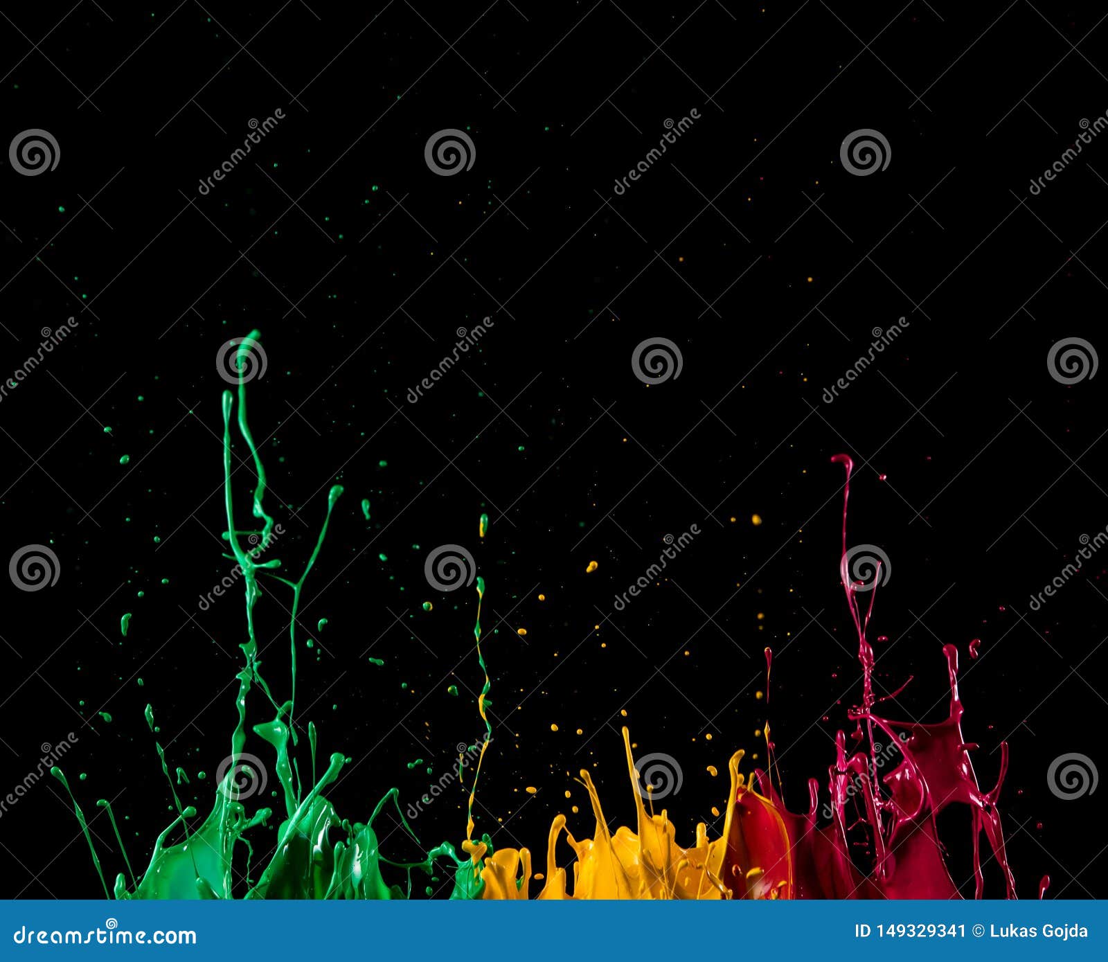 Abstract Color Splash on Black Background Stock Image - Image of range ...