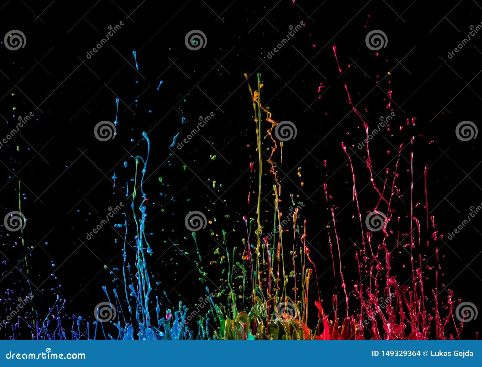 Abstract Color Splash on Black Background Stock Photo - Image of color ...
