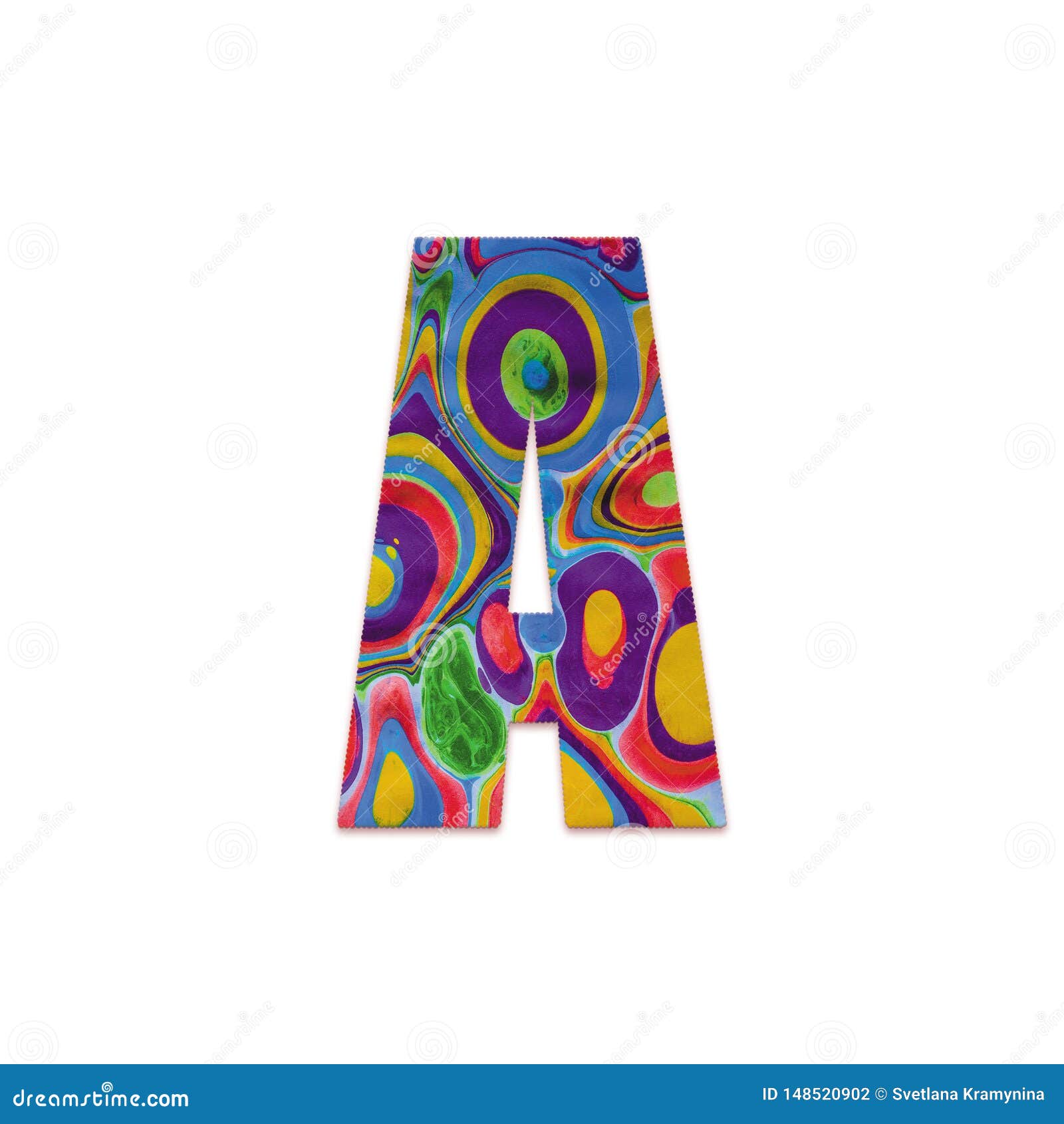 Abstract Color Splash Font and Alphabet O White Background. Letter a ...