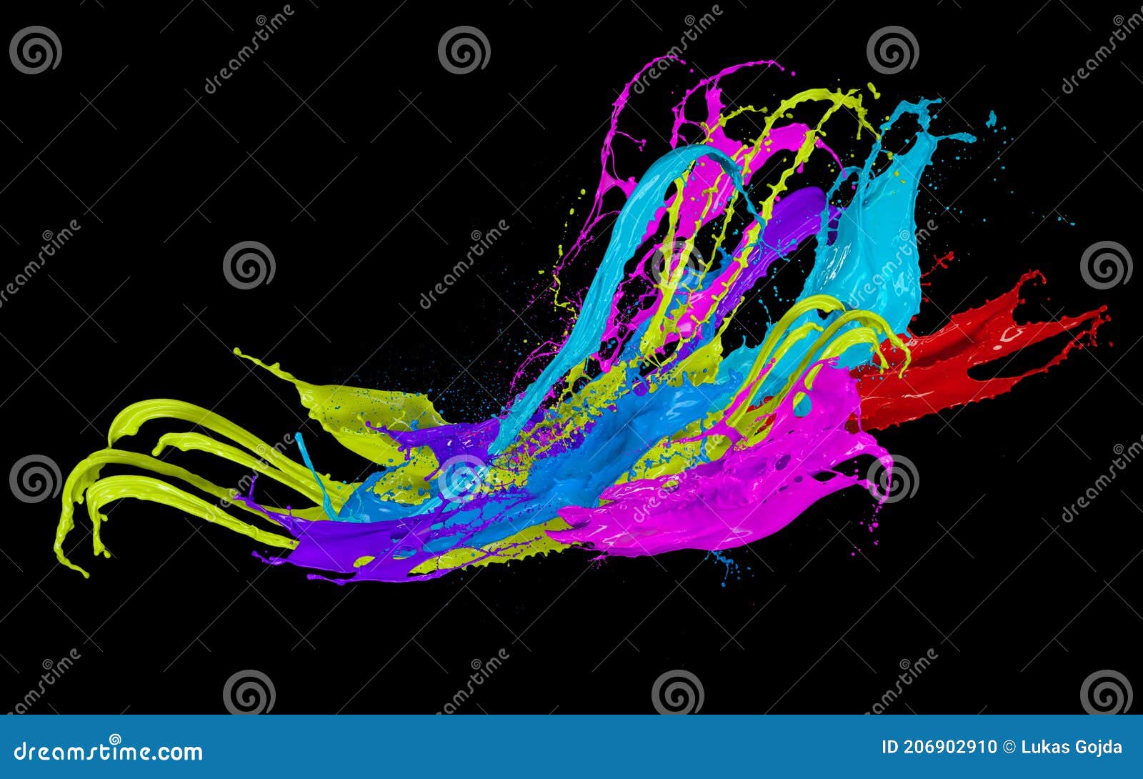 Abstract Color Splash Isolated on Black Background Stock Photo - Image ...