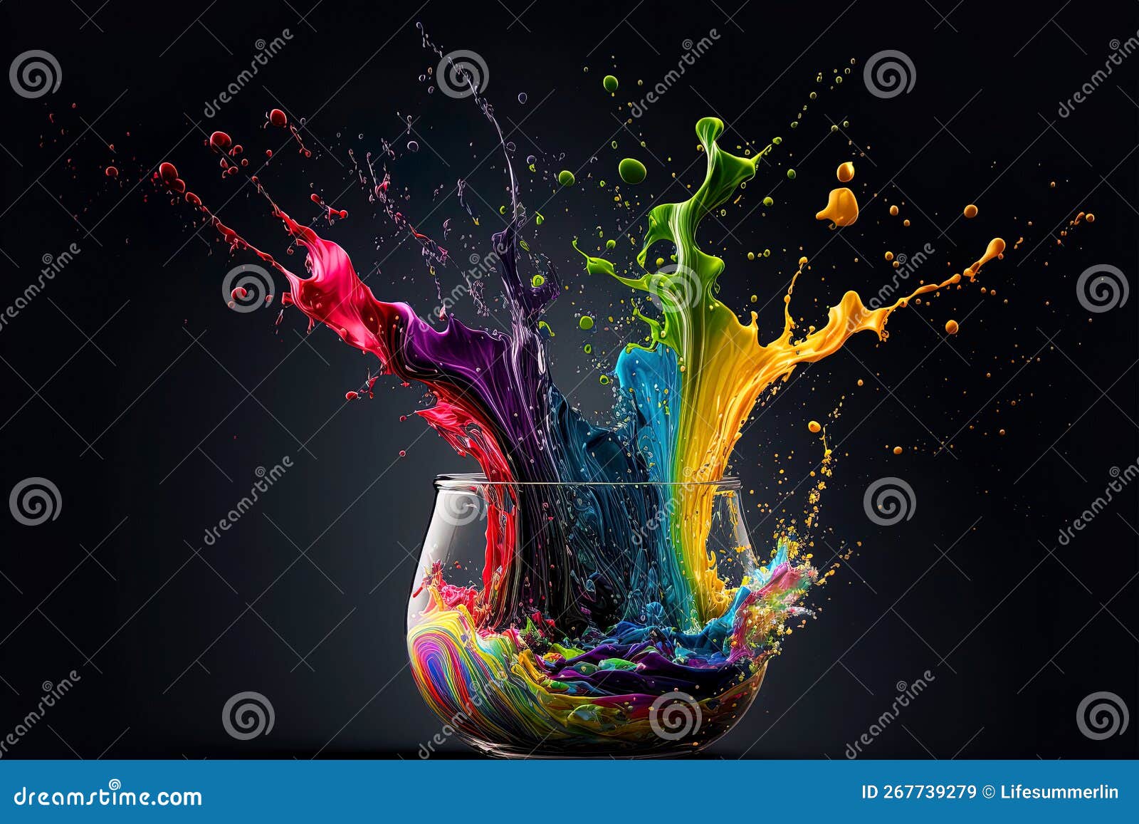 Abstract Color Splash Isolated on Black Background Stock Illustration ...