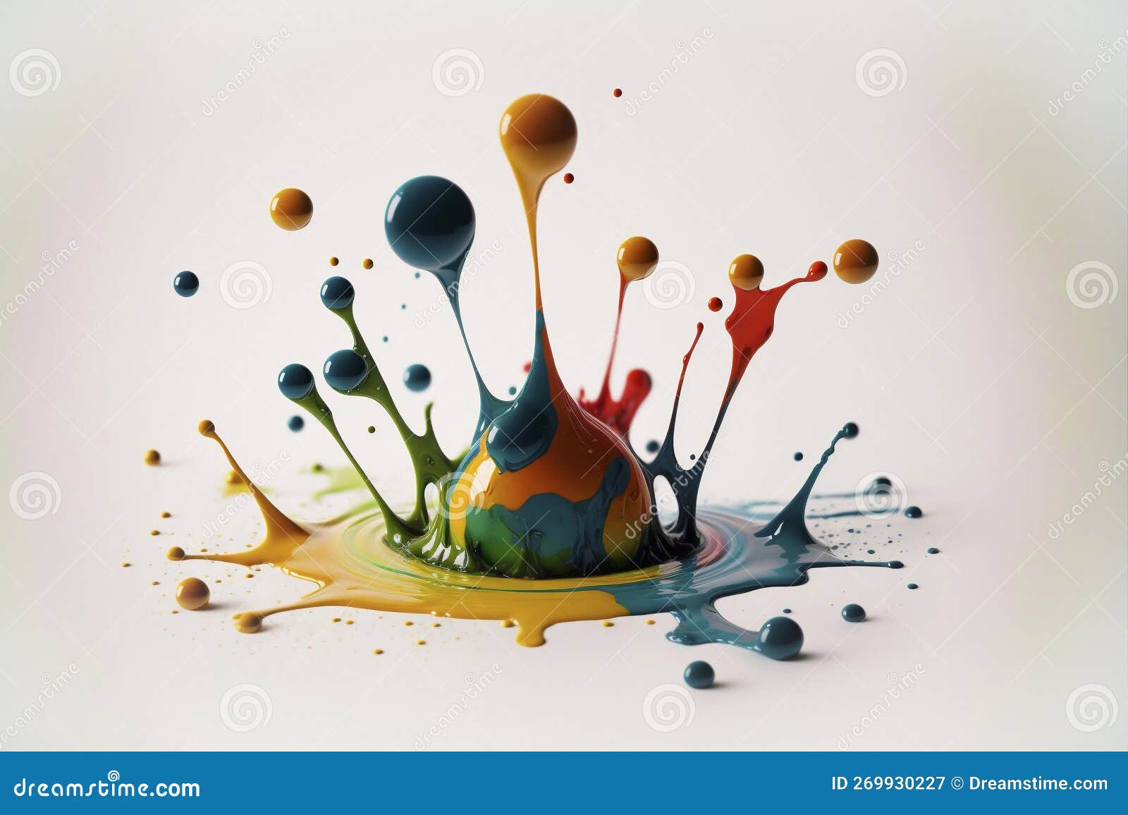 Abstract Color Splash Isolated on White Background. Ai Generative ... Abstract Color Splash Isolated on White Background. Ai Generative ...