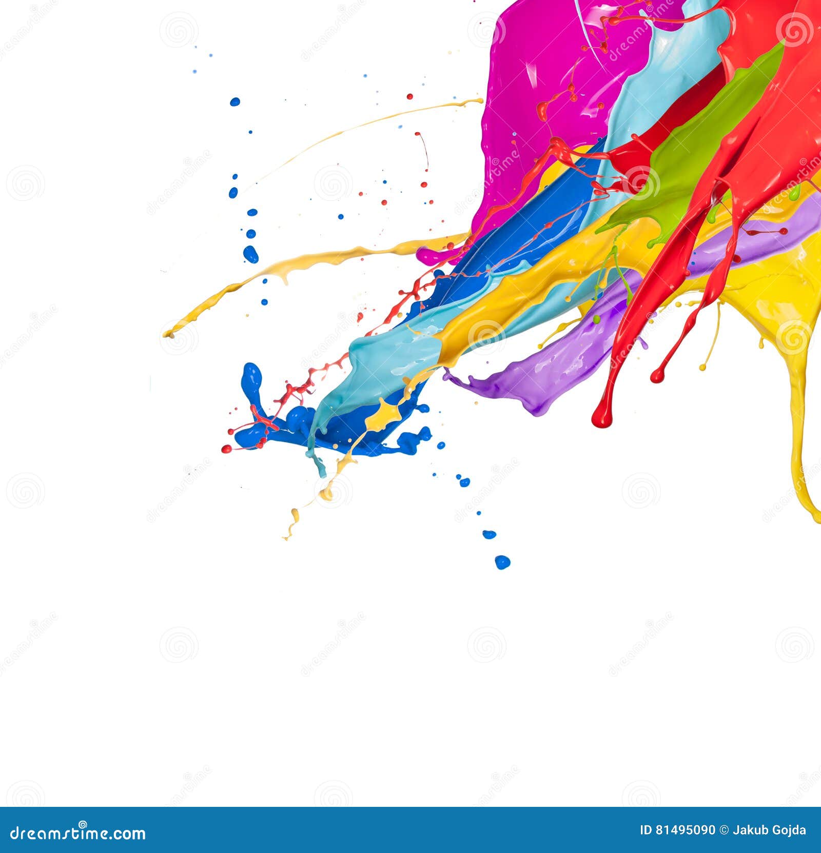 Abstract Color Splashes on White Background Stock Photo - Image of ...