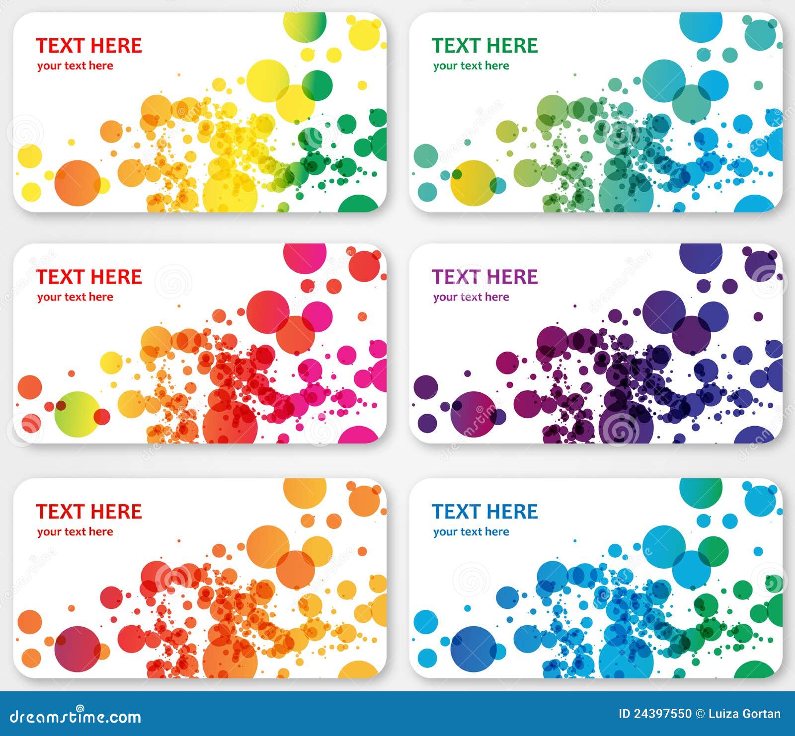 Abstract Color Spotted Banners Visit Cards Stock Vector - Illustration ...