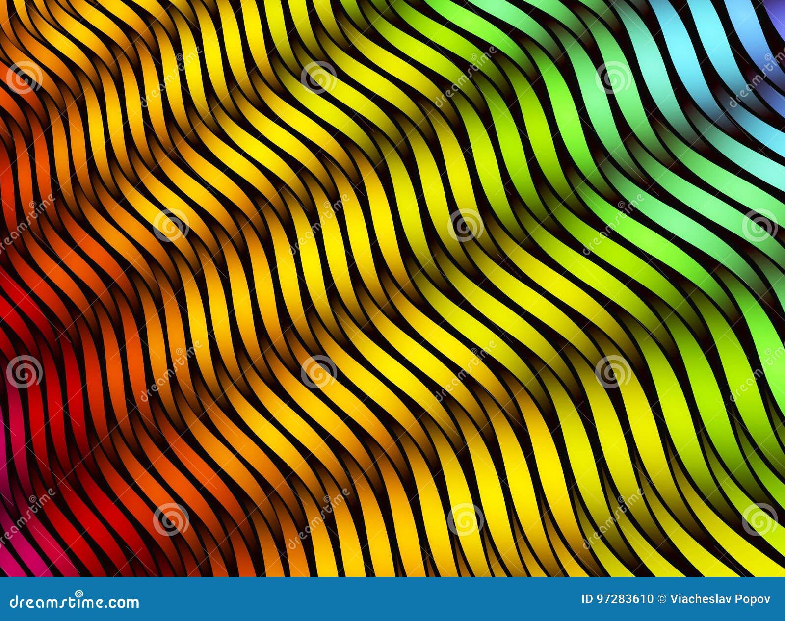Abstract Color Stripes. 3D Colorful Texture Stock Illustration ...