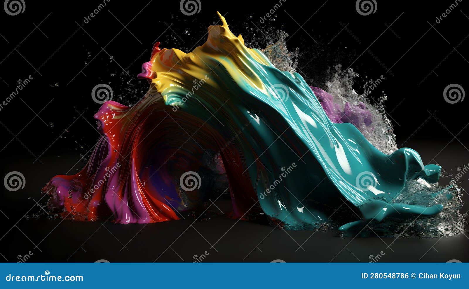 Abstract Color Symphony, Dynamic Desktop Composition Stock Illustration ...