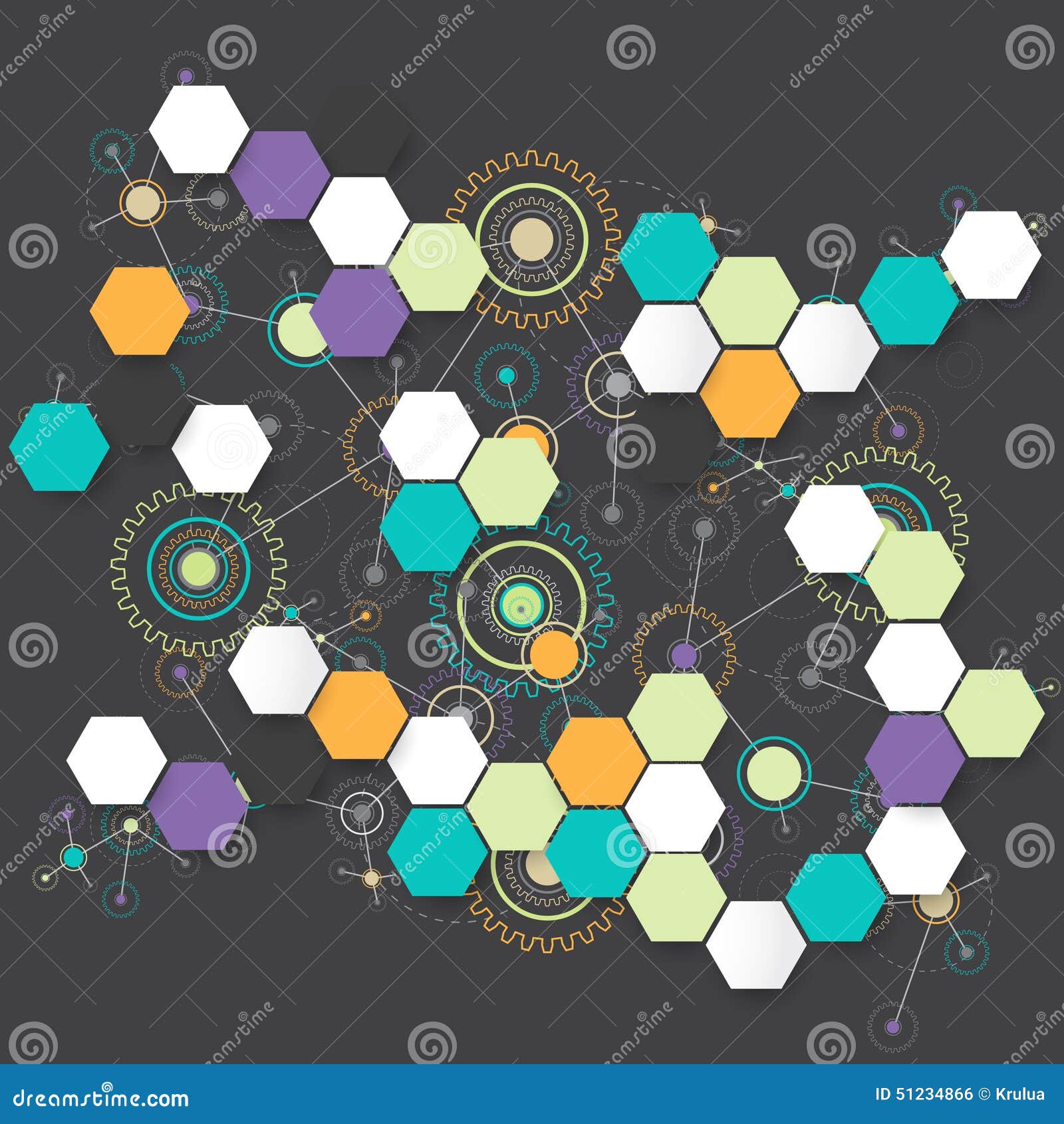 Abstract Color Technological Hexagonal Background. Stock Vector ...