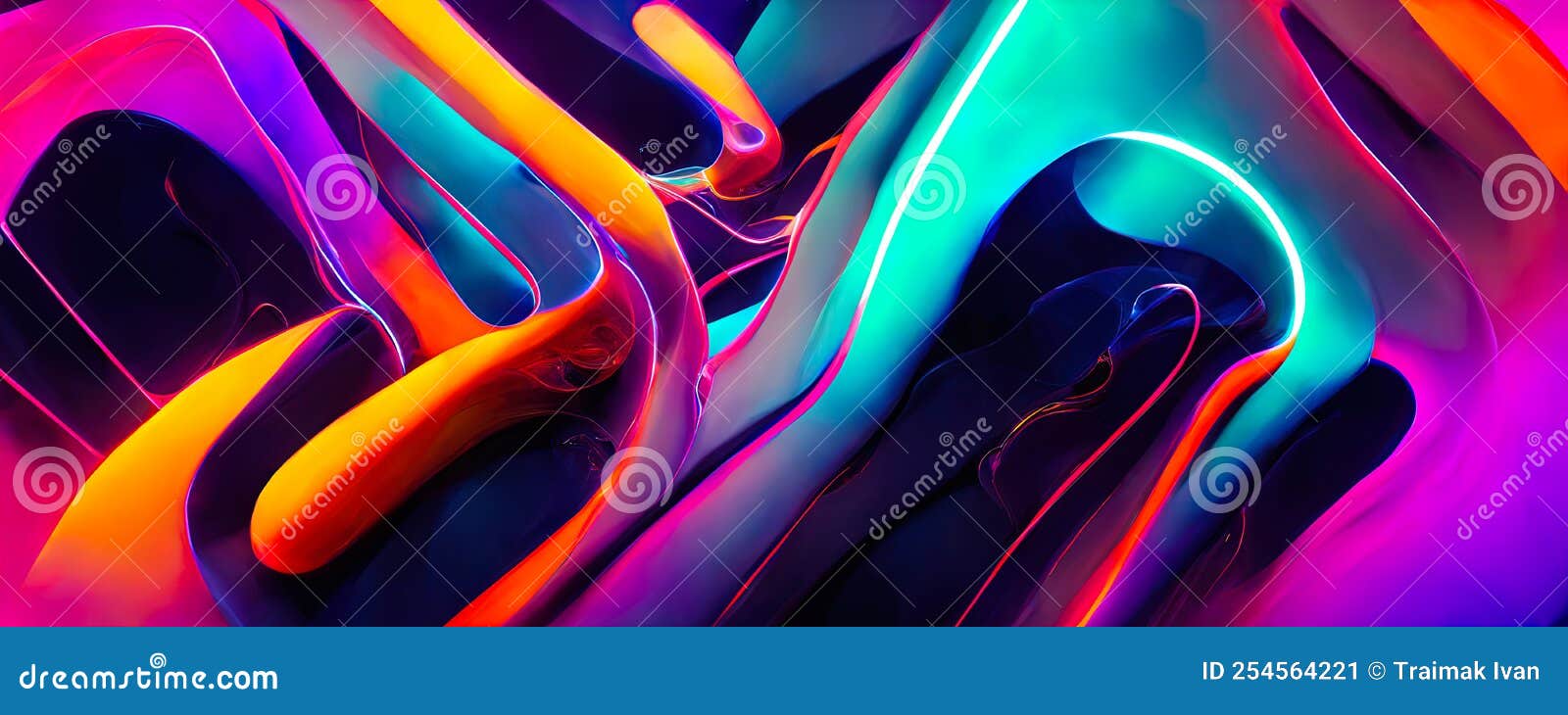 Abstract Color Texture. Modern Futuristic Pattern, Neon Lights on Black ...