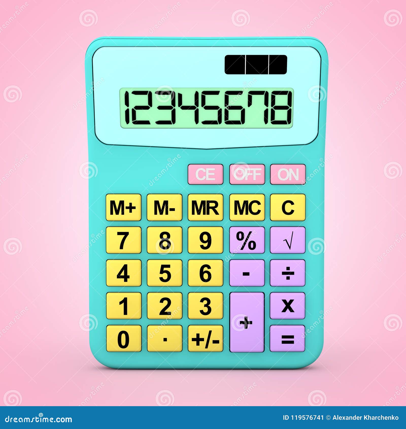 Abstract Color Toy Calculator Icon. 3d Rendering Stock Illustration ...