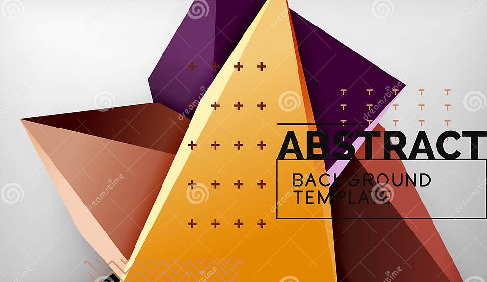 Abstract Color Triangles Geometric Background. Mosaic Triangular Low ...