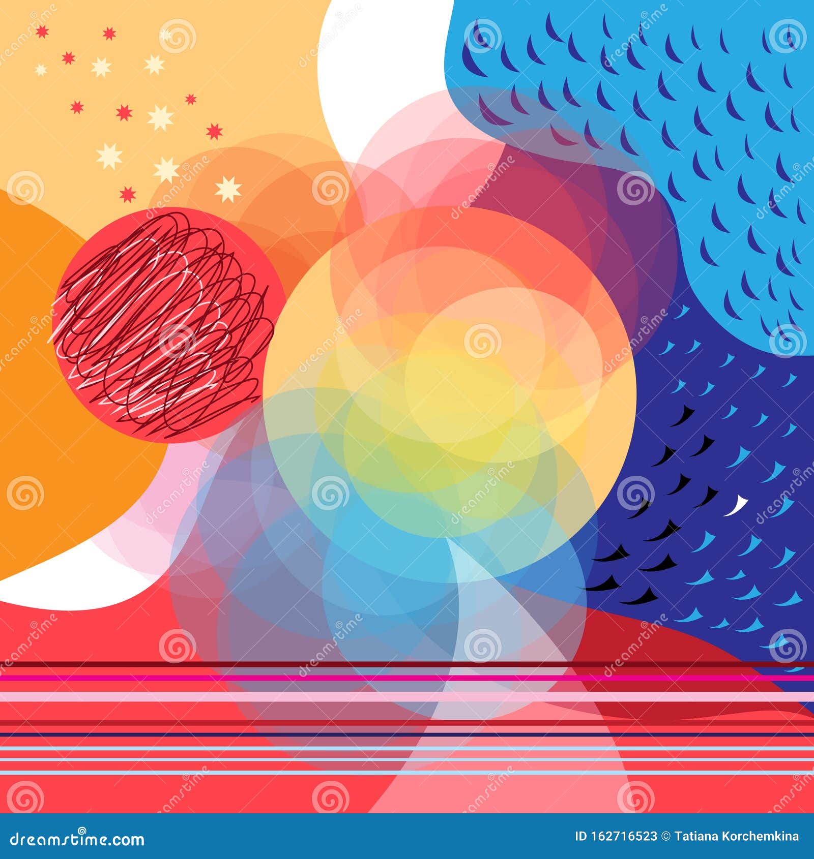 Abstract Color Vector Background of Different Objects Stock ...