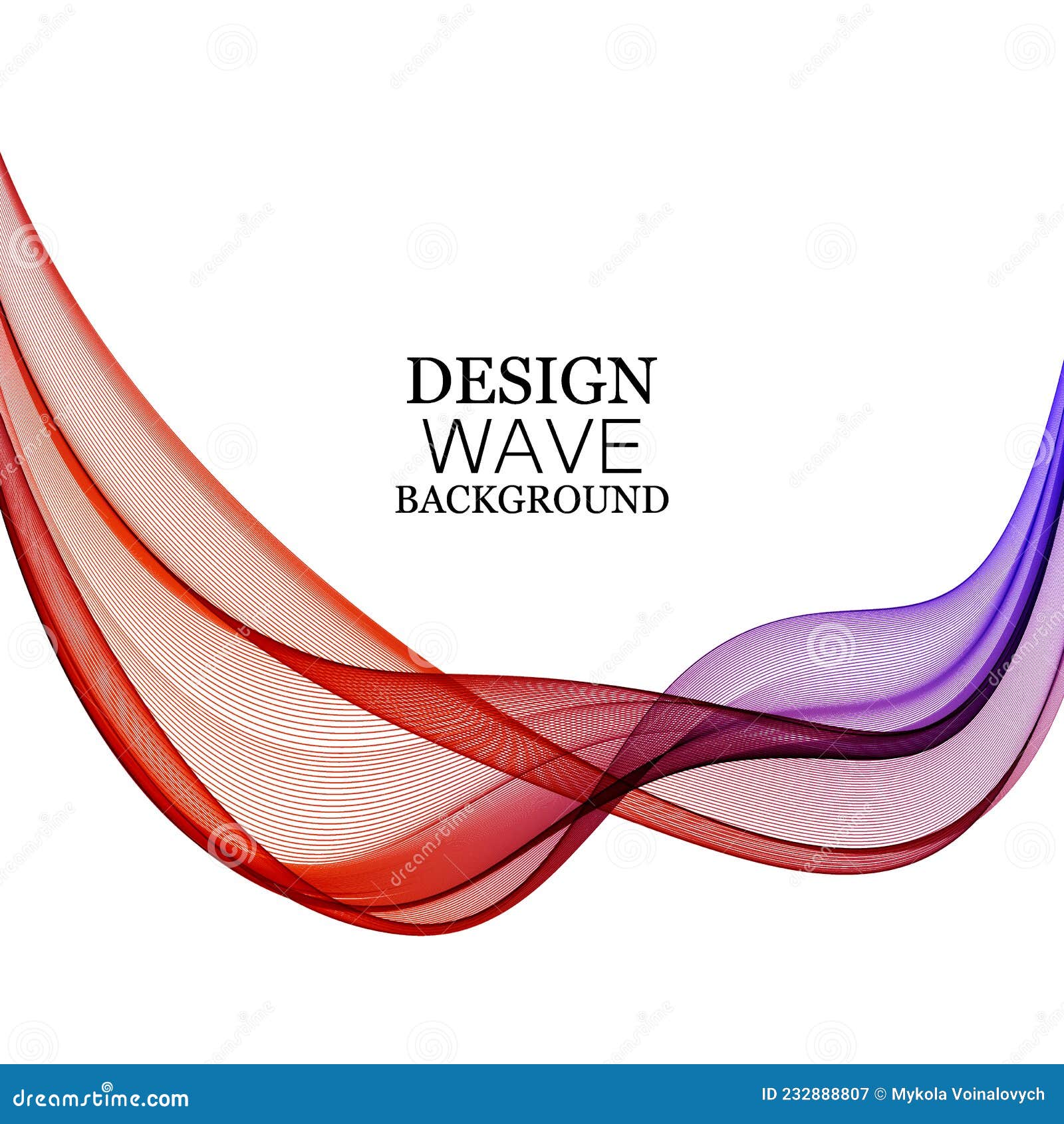 Abstract Color Vector Wave Design Element. Blue and Rad Wave Background ...