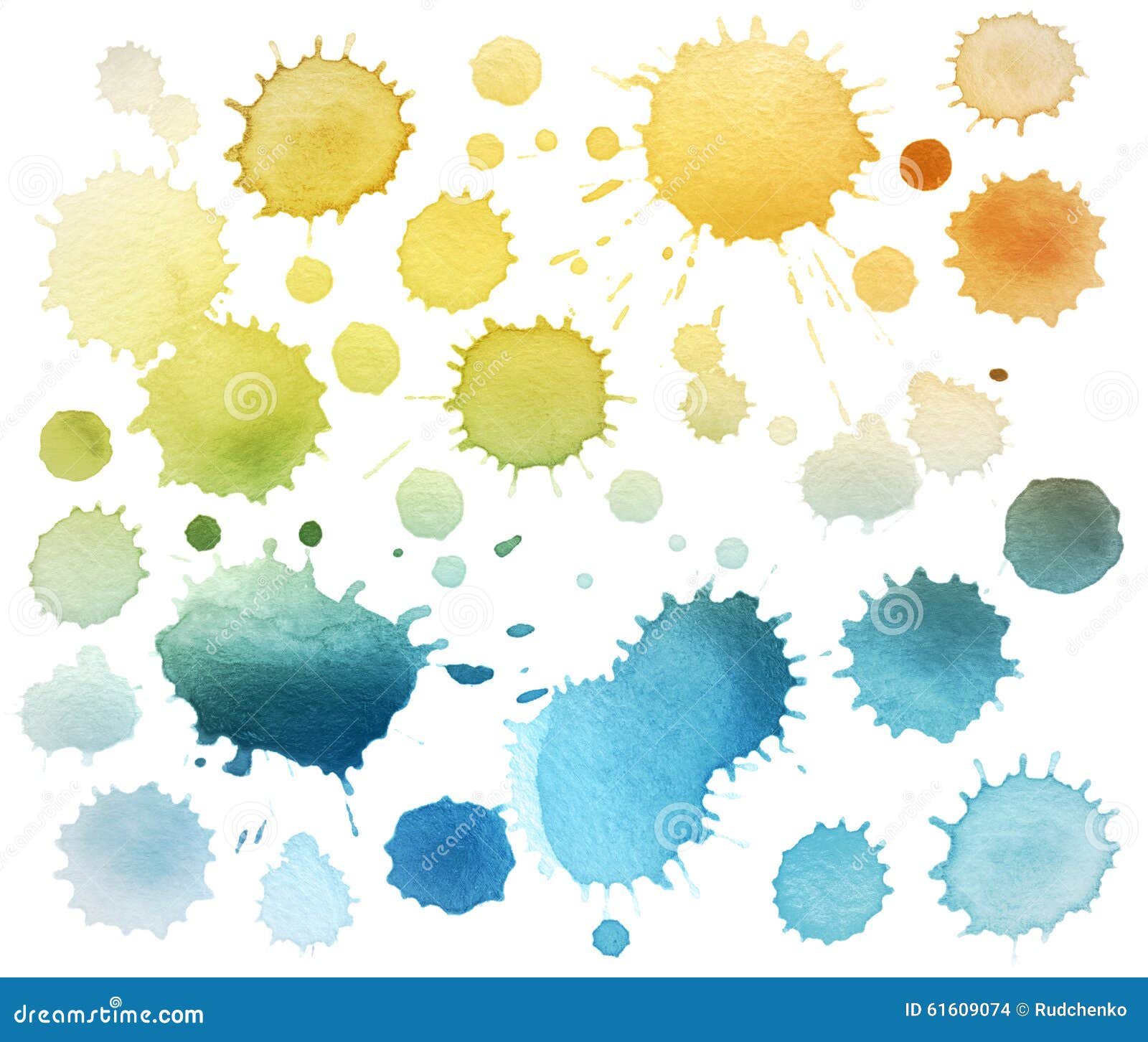 Abstract Color Watercolor Blot Isolated Stock Photo - Image of paint ...