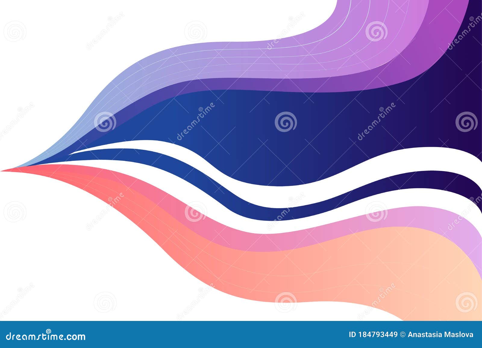 Abstract Color Wave for Background Flat Vector Illustration on White ...