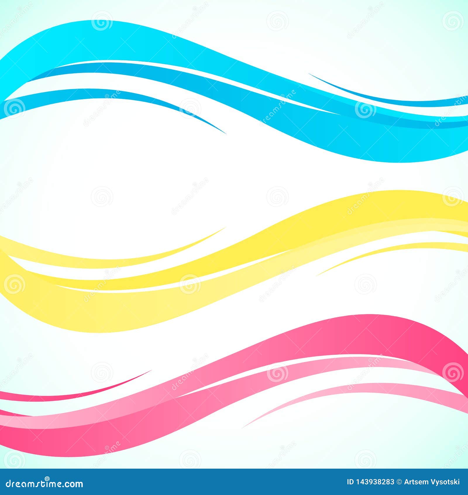 Abstract Color Wave Design Element. Smooth Dynamic Soft Style on Light ...