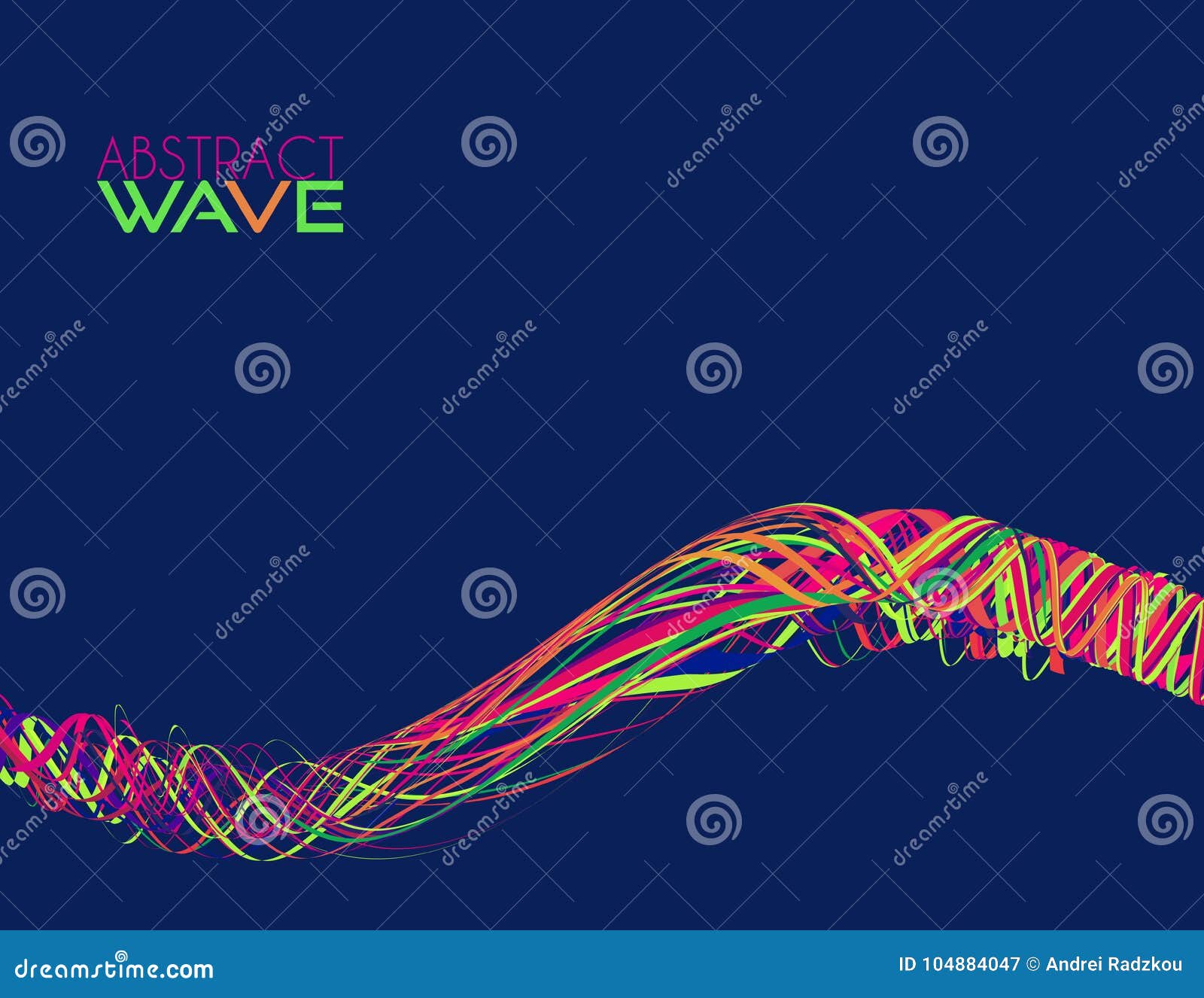 Abstract Color Wave. Pattern with Wavy Thin Color Strips Stock Vector ...