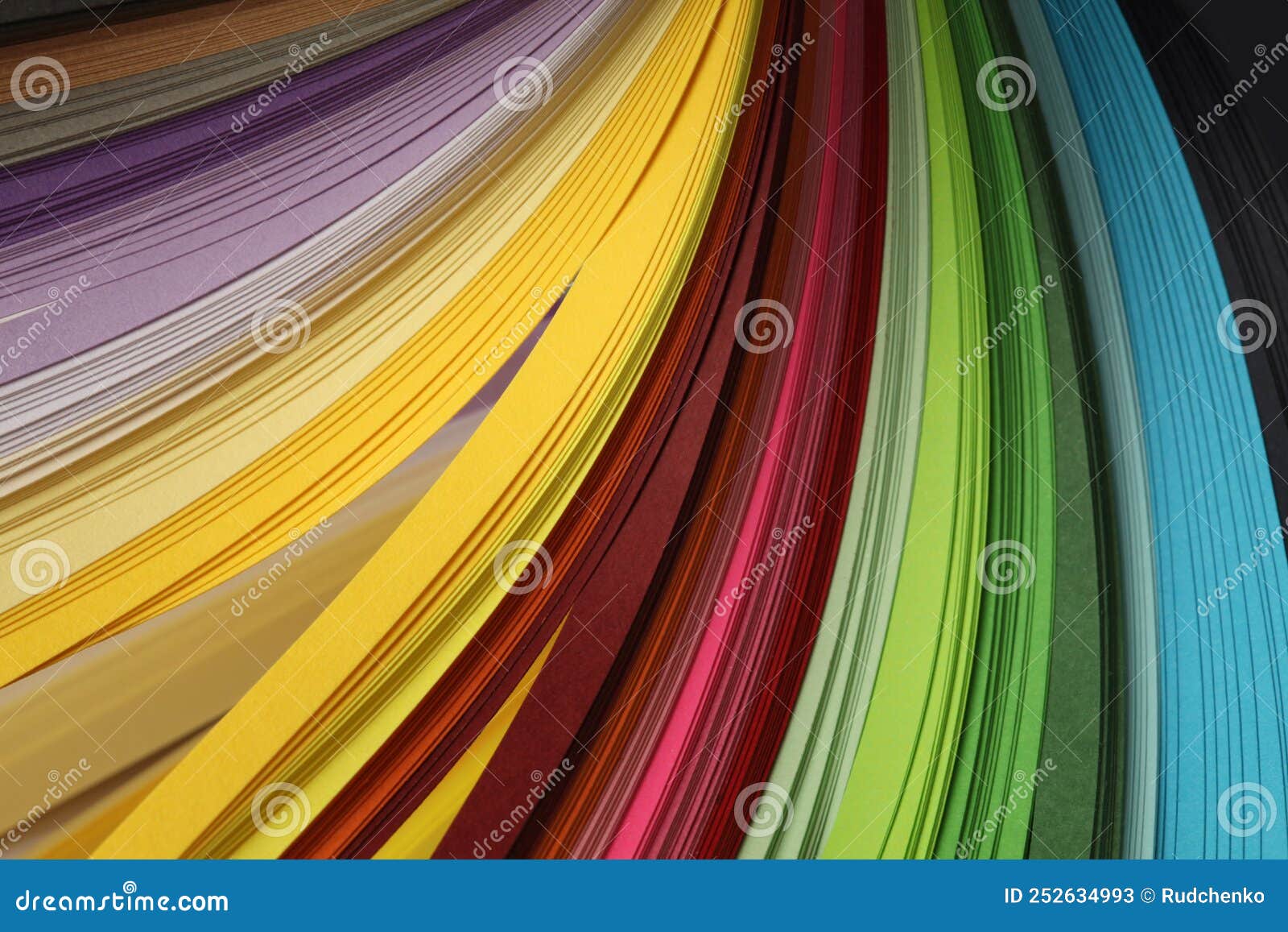 Abstract Color Wave Rainbow Strip Paper Horizontal Background Stock ...