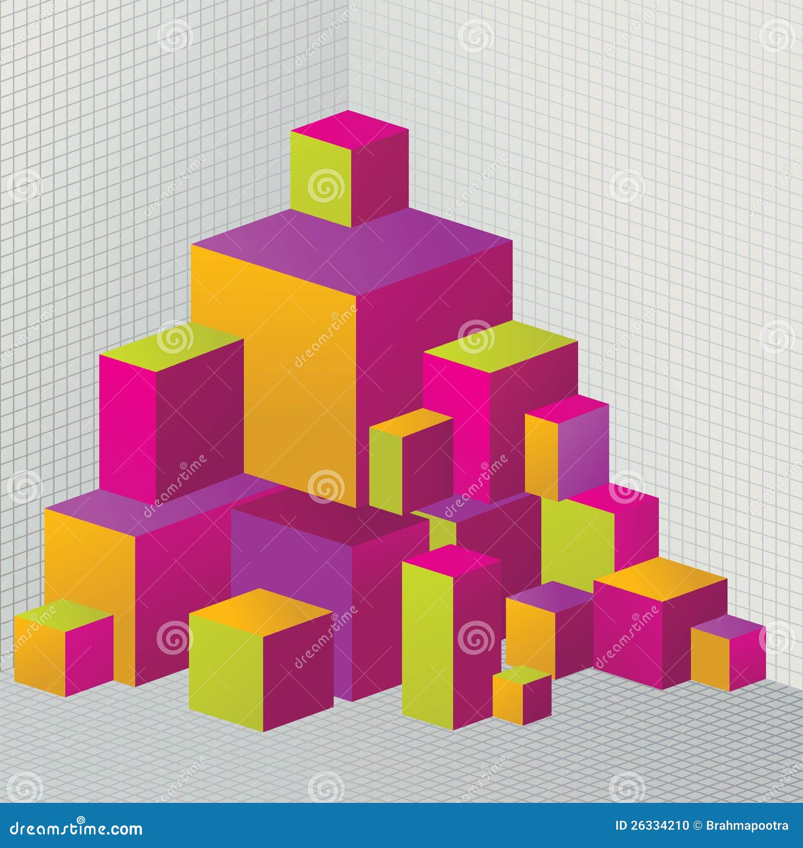 Abstract Colored 3D Cubes Illustration for Design Stock Vector ...