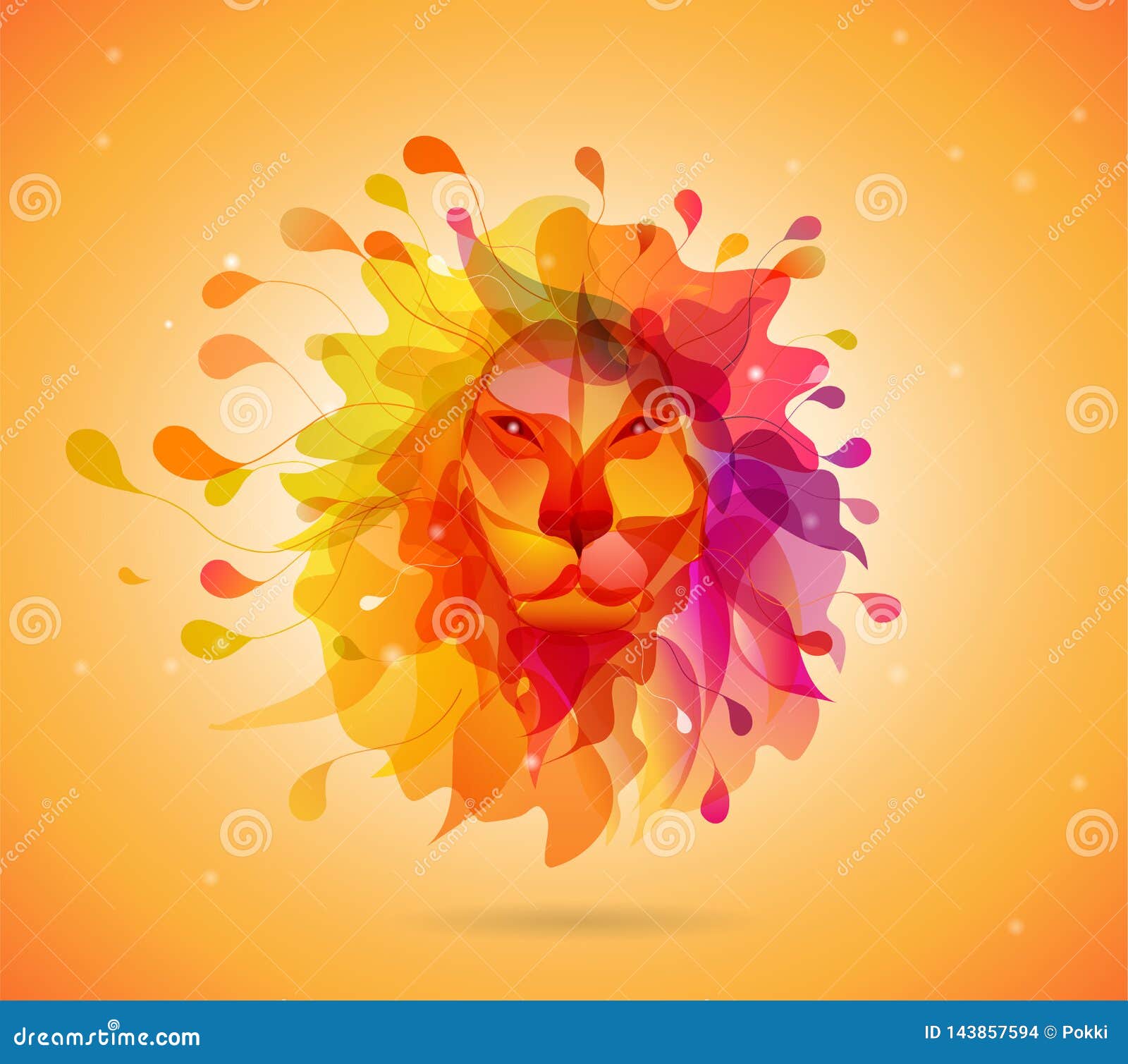 Lions Head Realistic Simplified Drawing Cartoon Vector | CartoonDealer ...