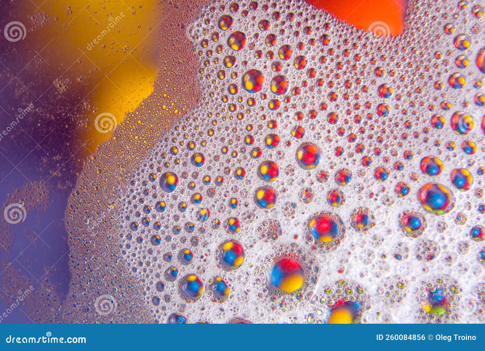 Abstract Colored Balls of Oily Liquid on a Blurred Background Stock ...