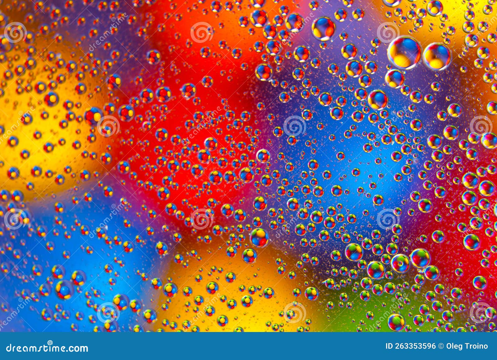 Abstract Colored Balls of Oily Liquid on a Blurred Background. Abstract ...