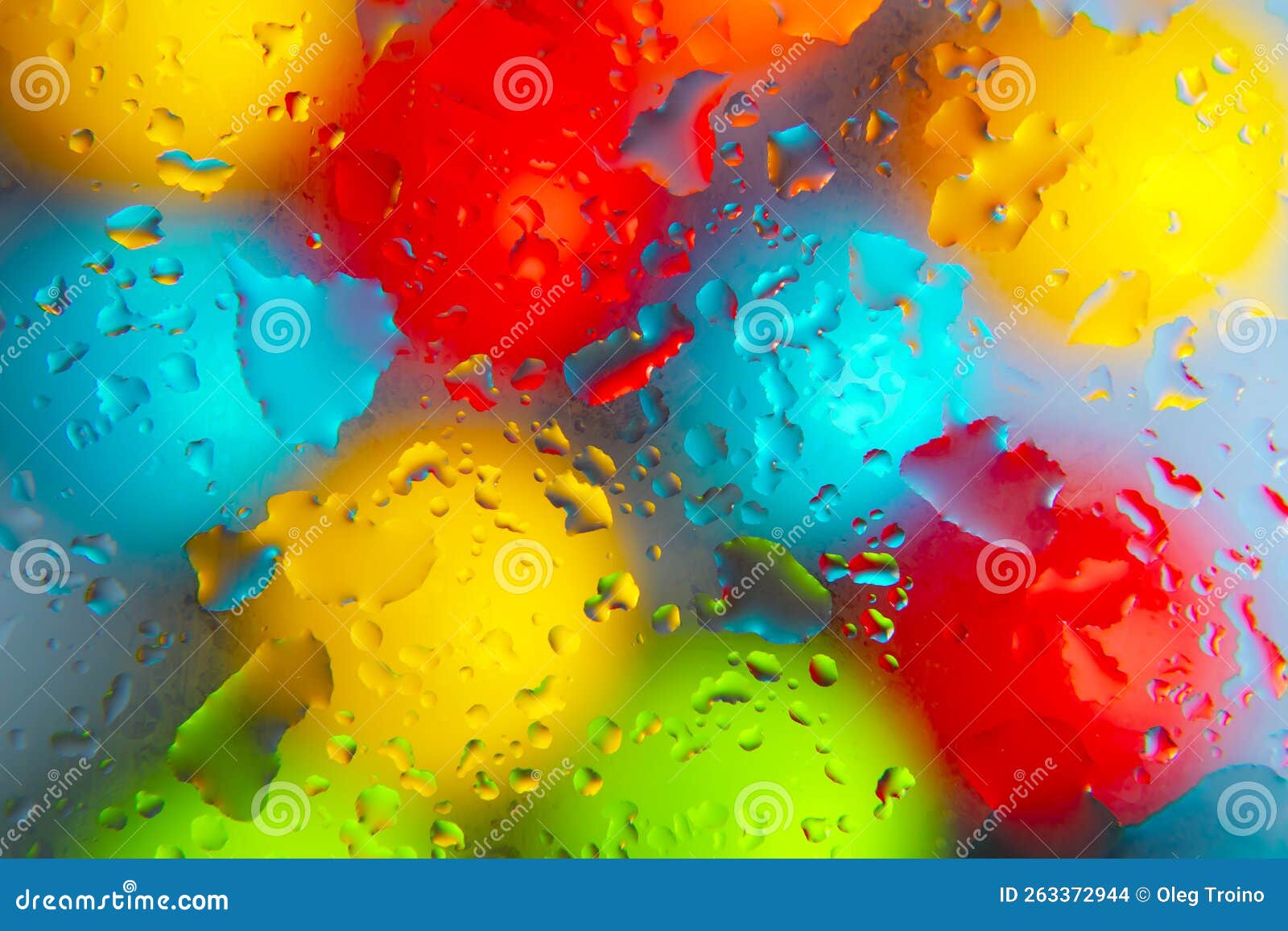 Abstract Colored Balls of Oily Liquid on a Blurred Background. Abstract ...