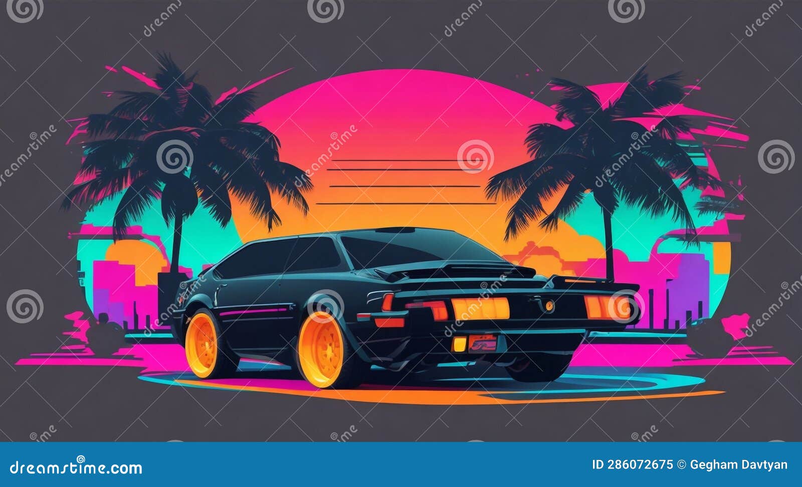 Abstract Colored Car In The City Abstract Car Art On Colorful Abstract Background Stock
