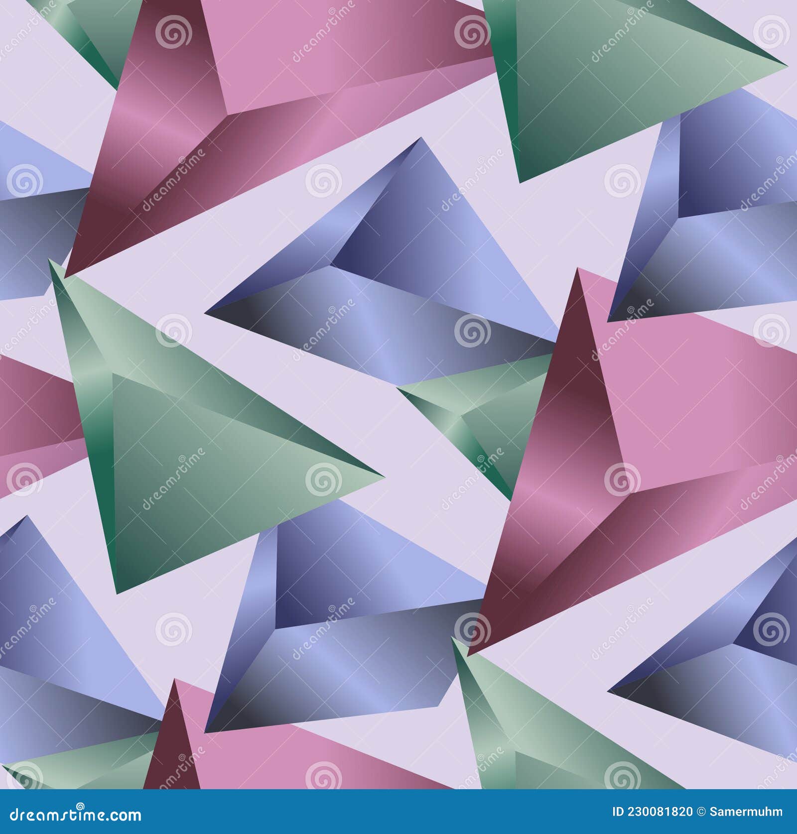 Abstract Colored 3D Triangles Pattern. Modern Design with Light ...