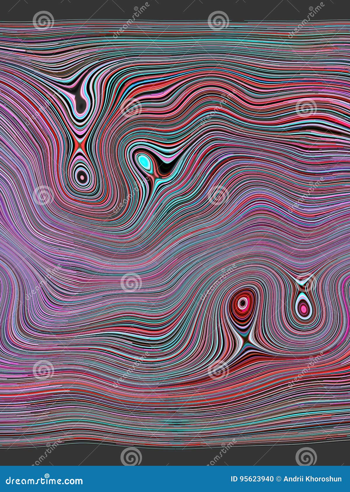 Abstract Colored Distorted Lines. 3D Rendering Stock Illustration ...