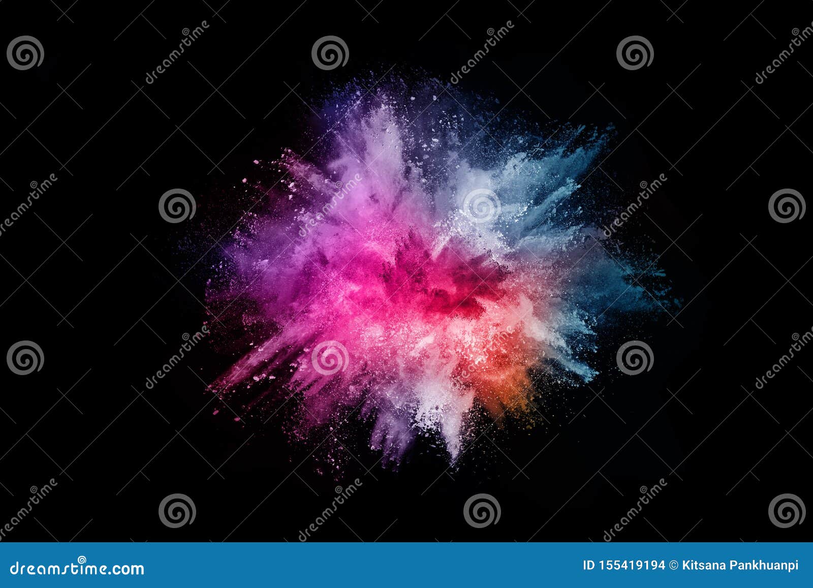 Abstract Colored Dust Explosion on a Black Background. Stock ...