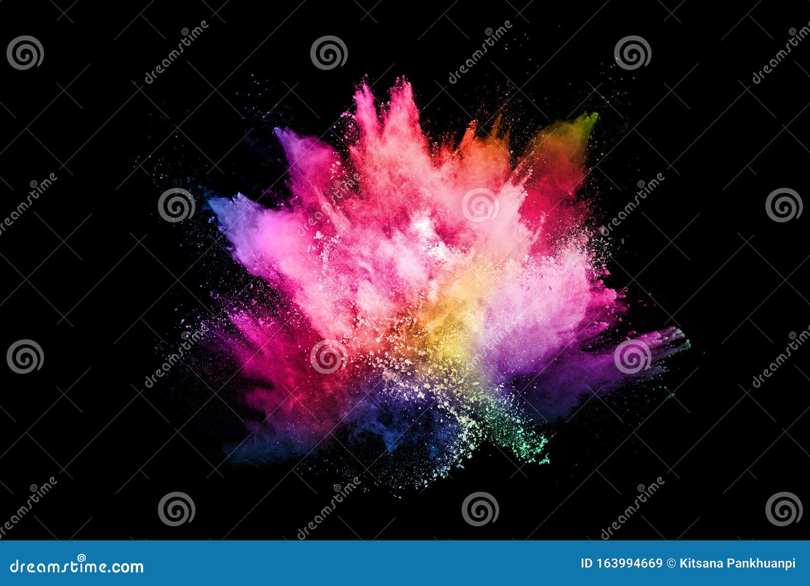 Abstract Colored Dust Explosion on a Black Background. Stock Image ...