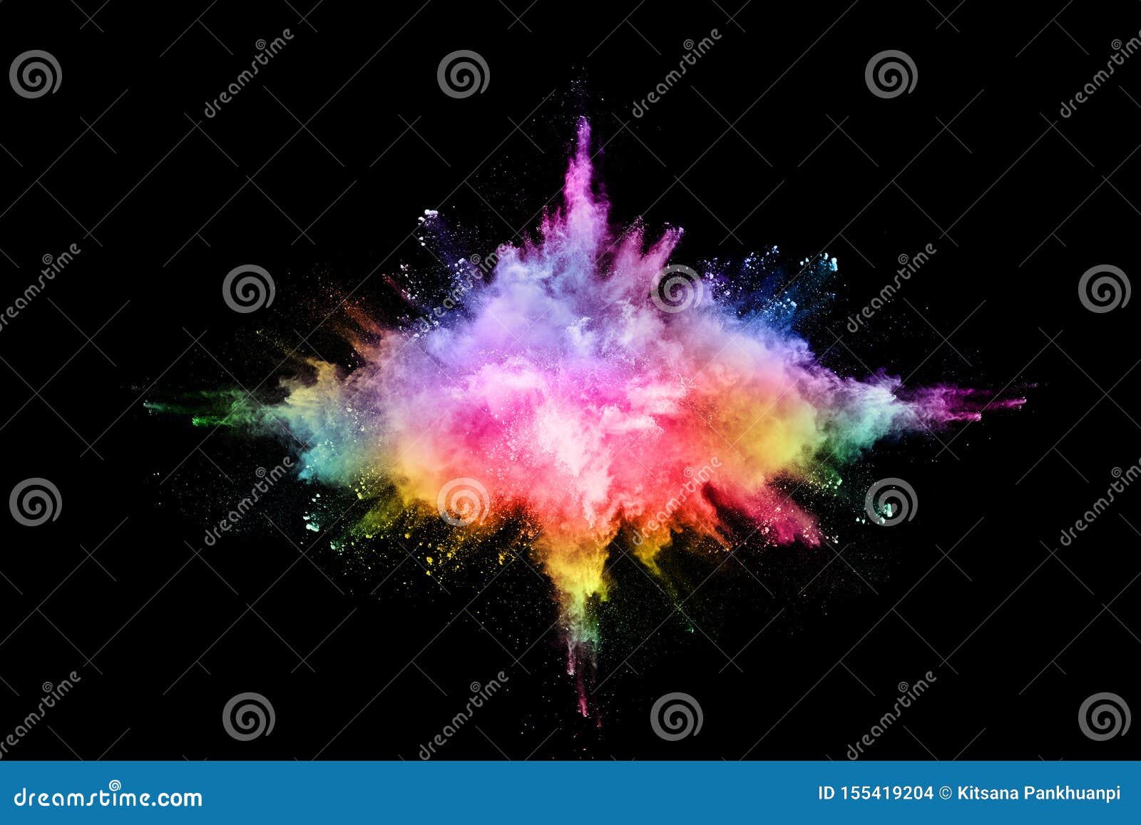 Abstract Colored Dust Explosion on a Black Background. Stock ...
