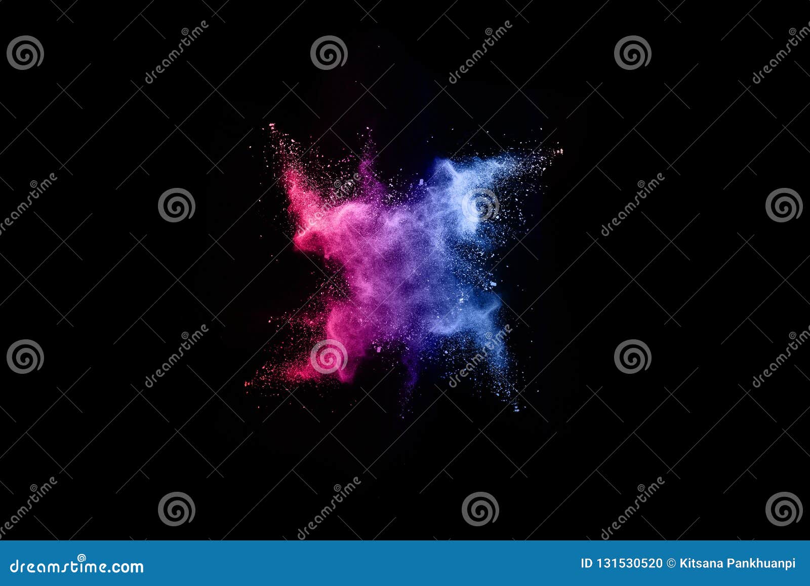 Multicolor Powder Explosion on Black Background. Stock Photo - Image of ...