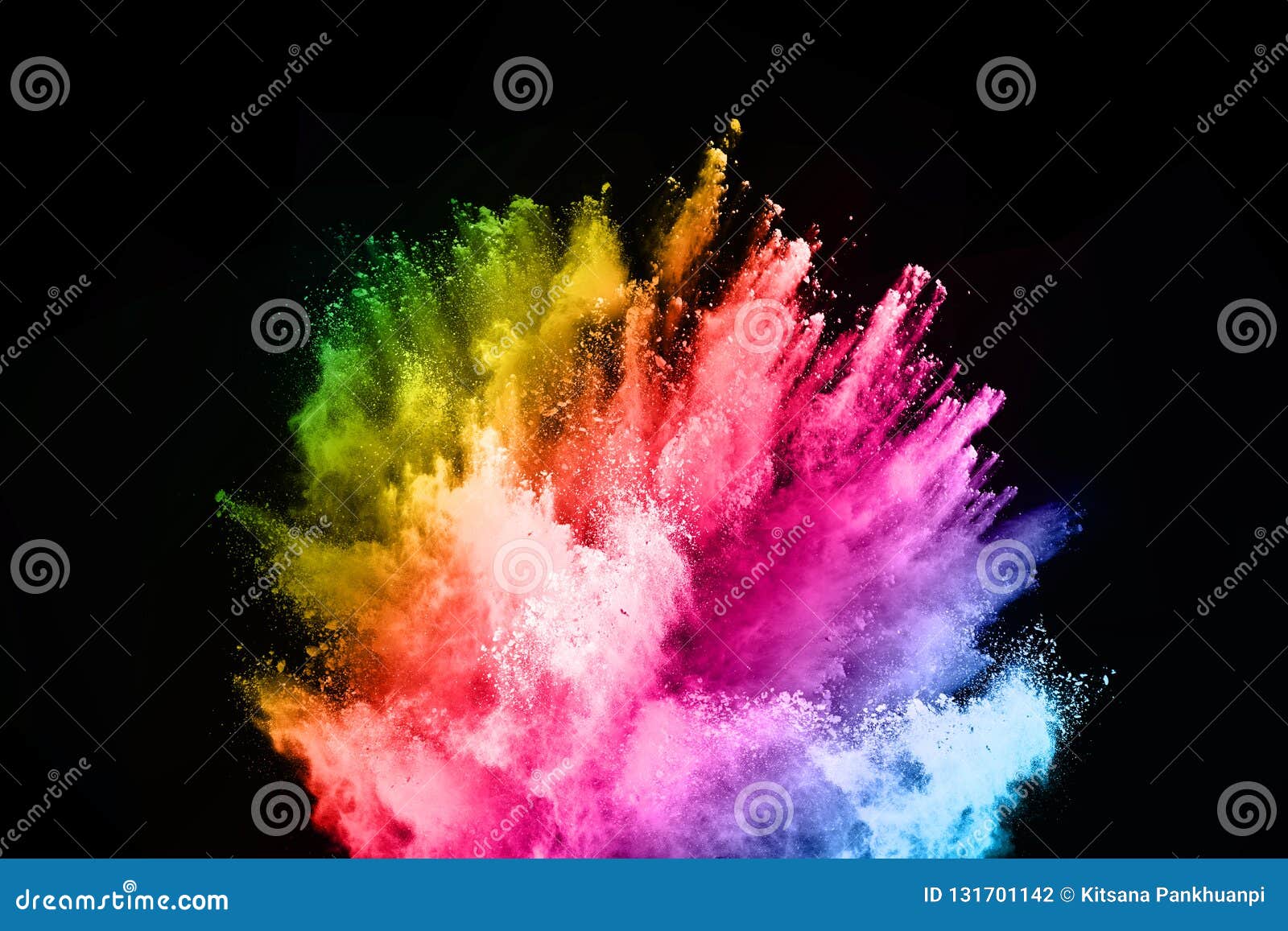 Abstract Colored Dust Explosion on a Black Background. Stock Photo ...