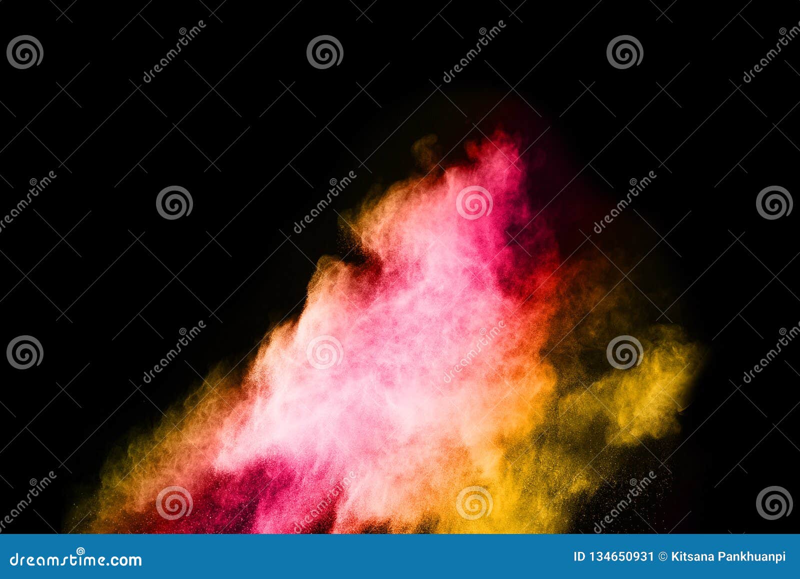 Abstract Colored Dust Explosion on a Black Background. Stock Image ...