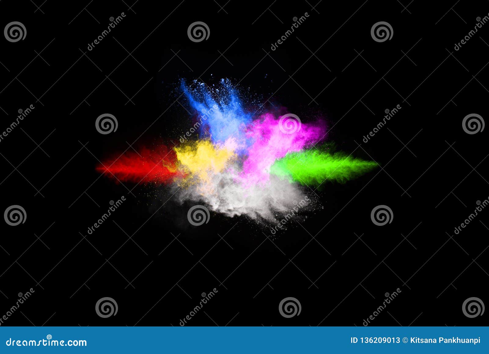 Abstract Colored Dust Explosion on a Black Background. Stock Image ...
