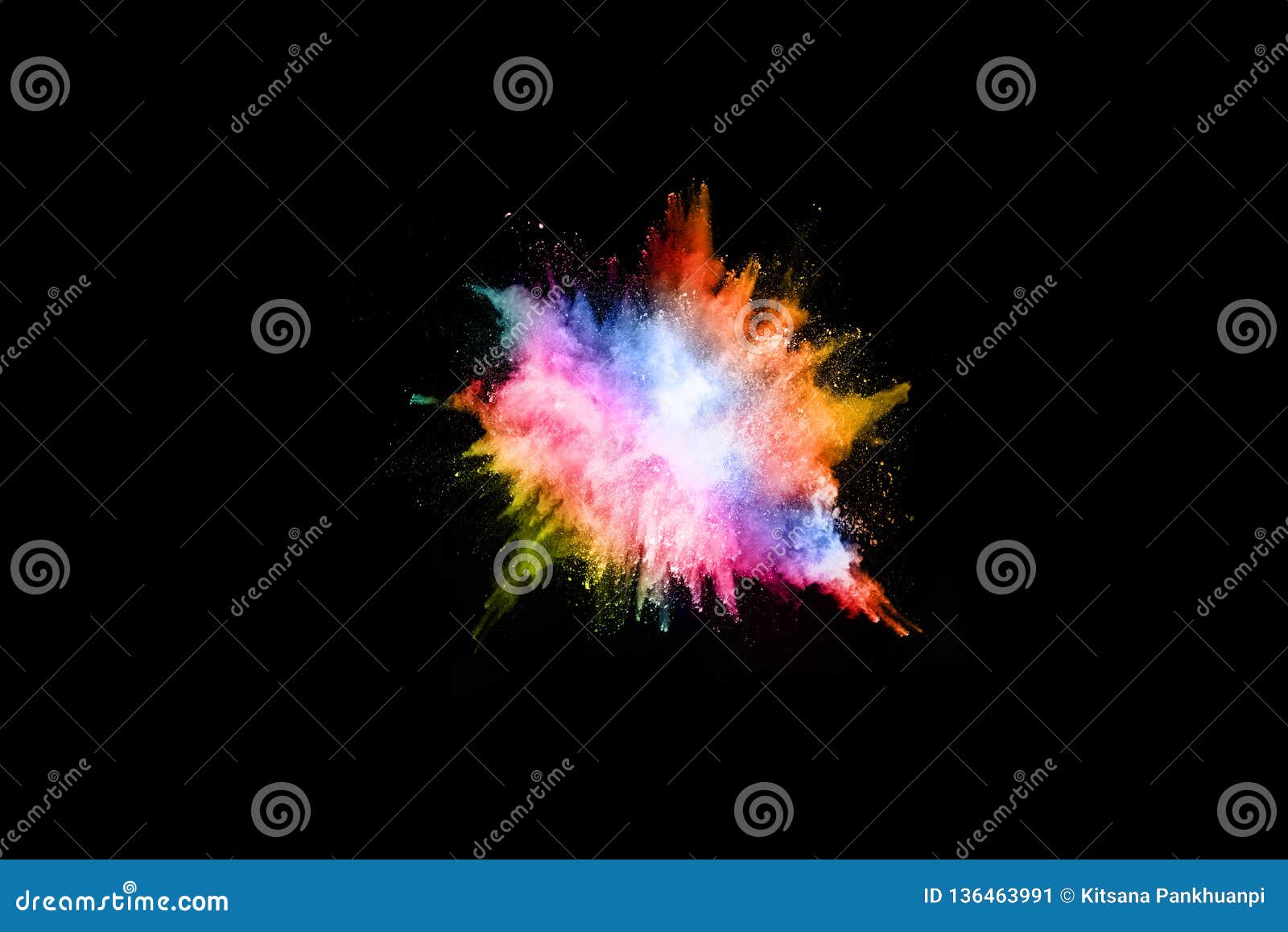 Abstract Colored Dust Explosion on a Black Background. Stock Image ...