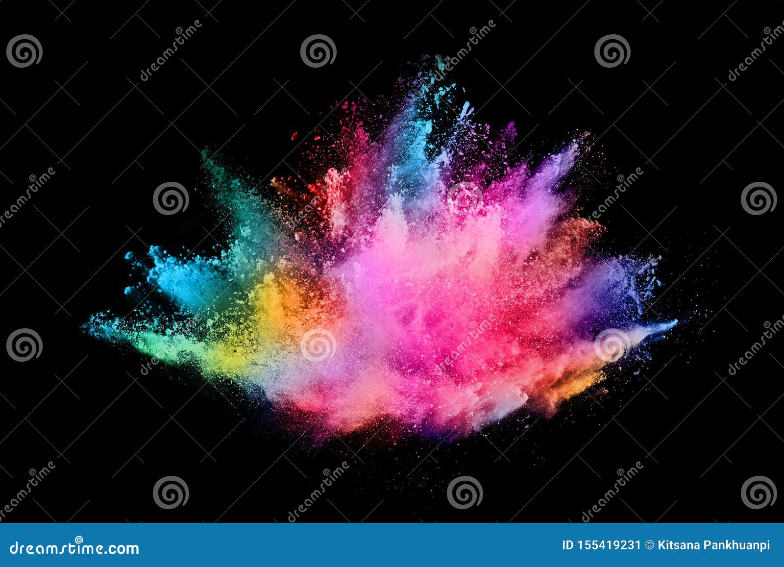 Abstract Colored Dust Explosion on a Black Background. Stock ...