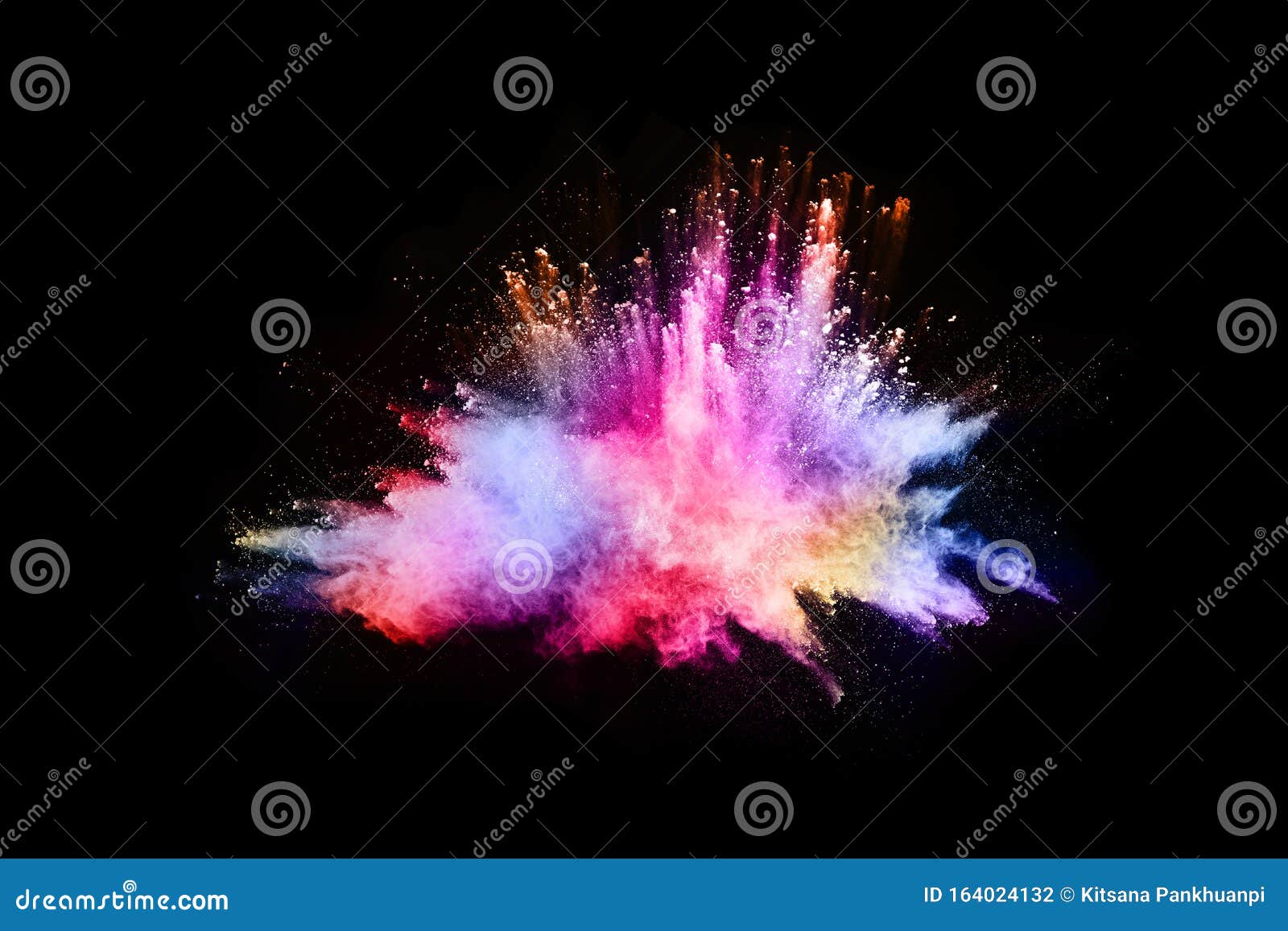 Abstract Colored Dust Explosion on Black Background. Stock Photo ...