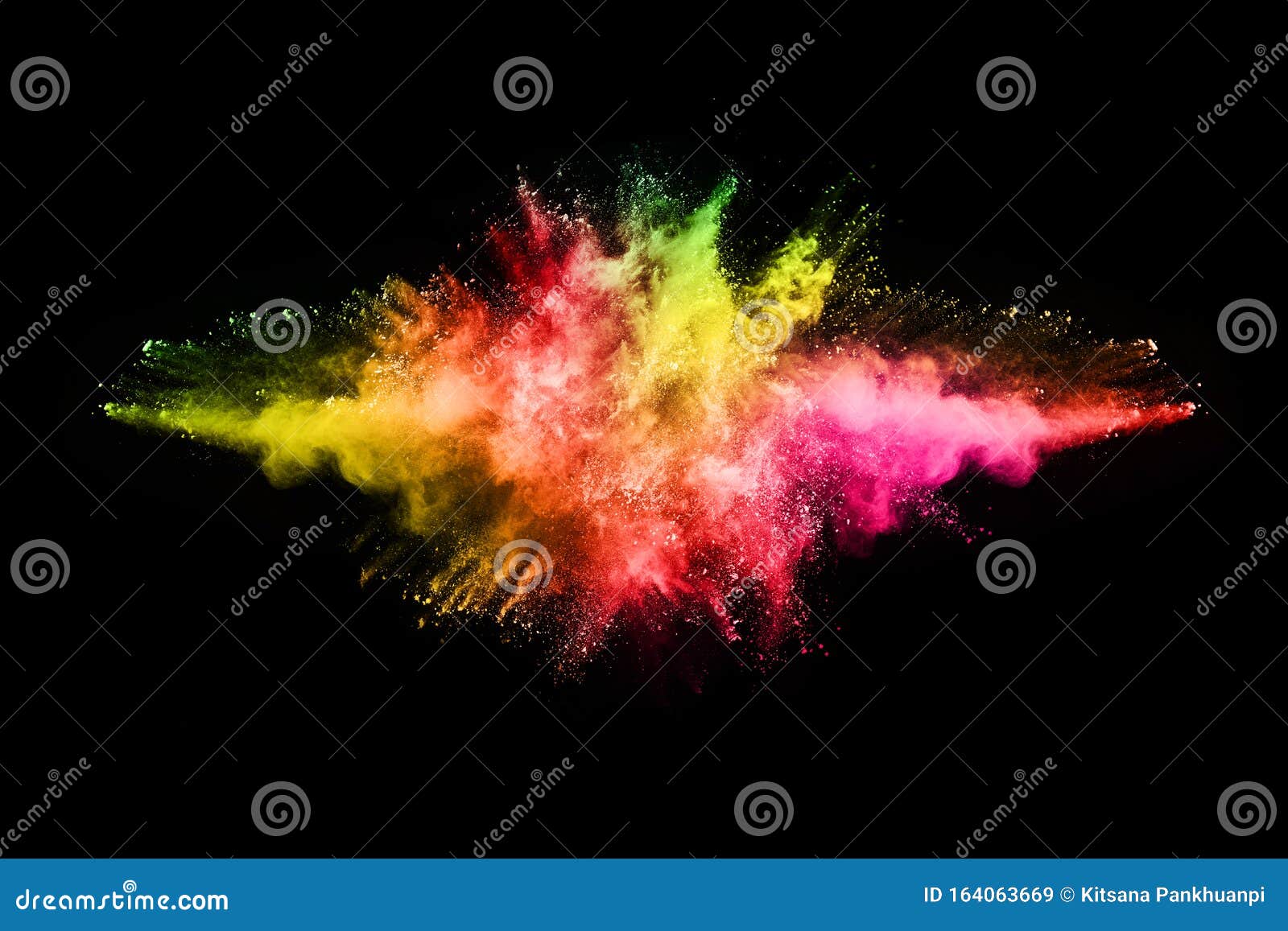 Abstract Colored Dust Explosion on a Black Background. Stock Image ...