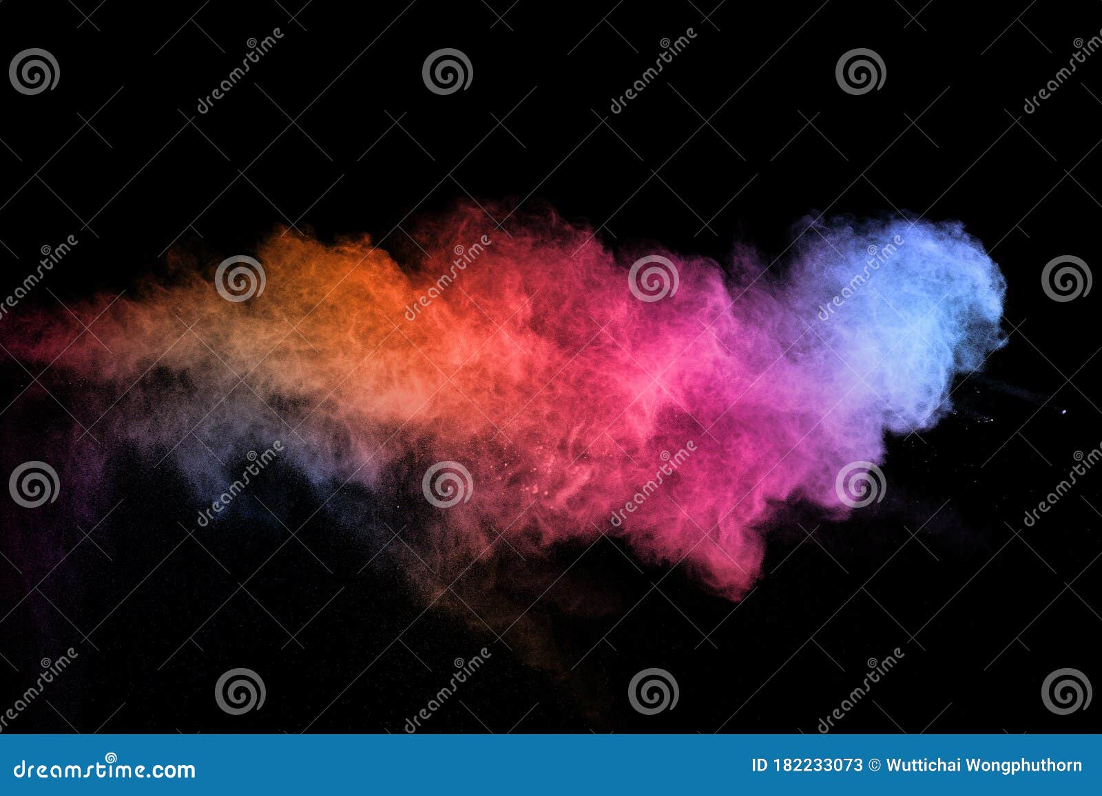 Abstract Colored Dust Explosion on a Black Background.abstract Powder ...