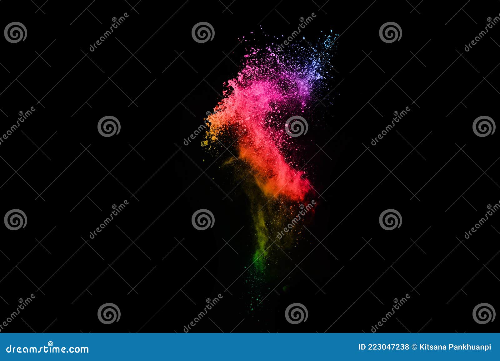Colorful Powder Explosion on Black Background. Stock Photo - Image of ...