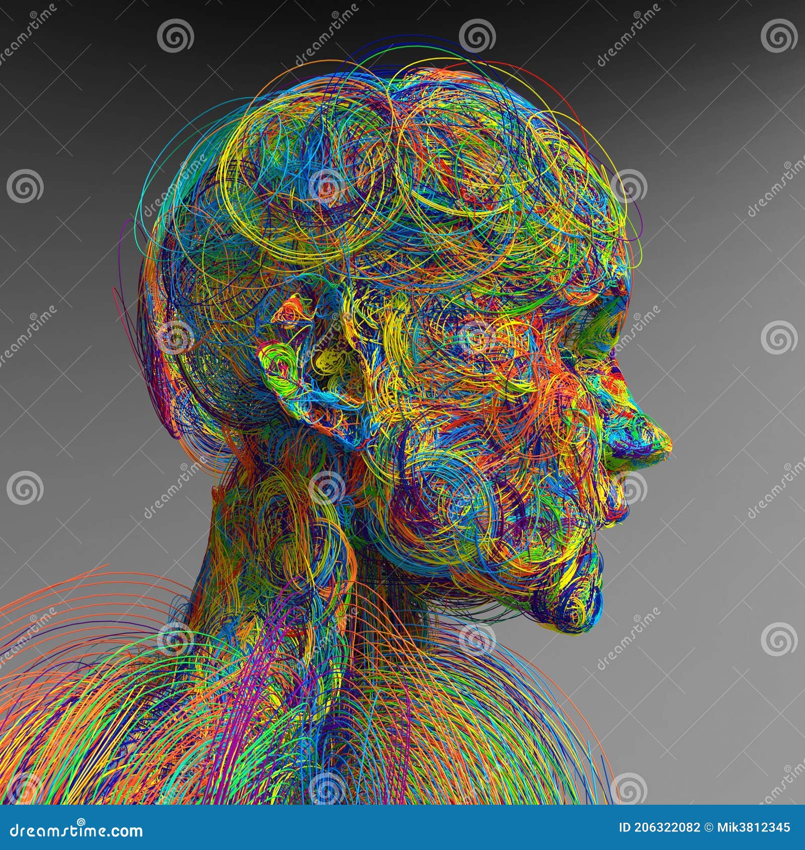 Abstract Colored Figure and Lines Stock Illustration - Illustration of ...