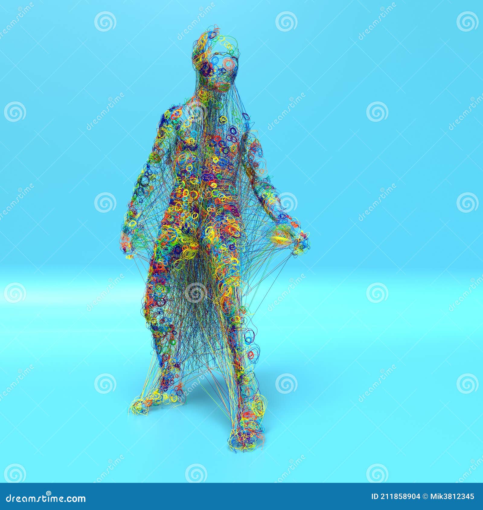 Abstract Colored Figure and Lines Stock Illustration - Illustration of ...