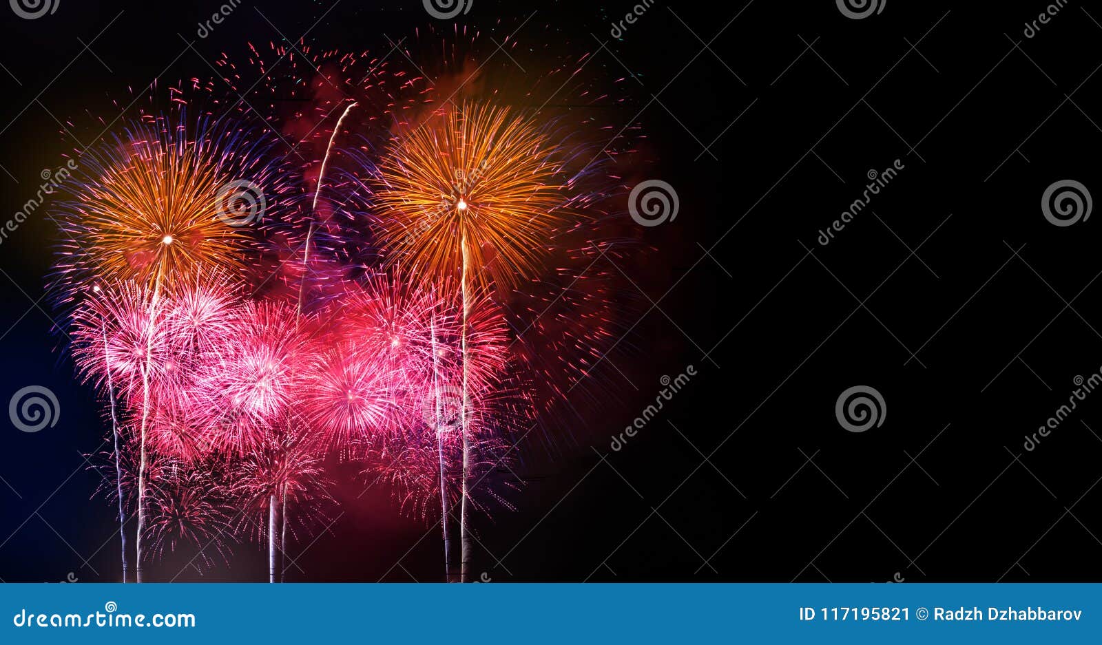 Abstract Colored Firework Background with Free Copy Space for Text ...