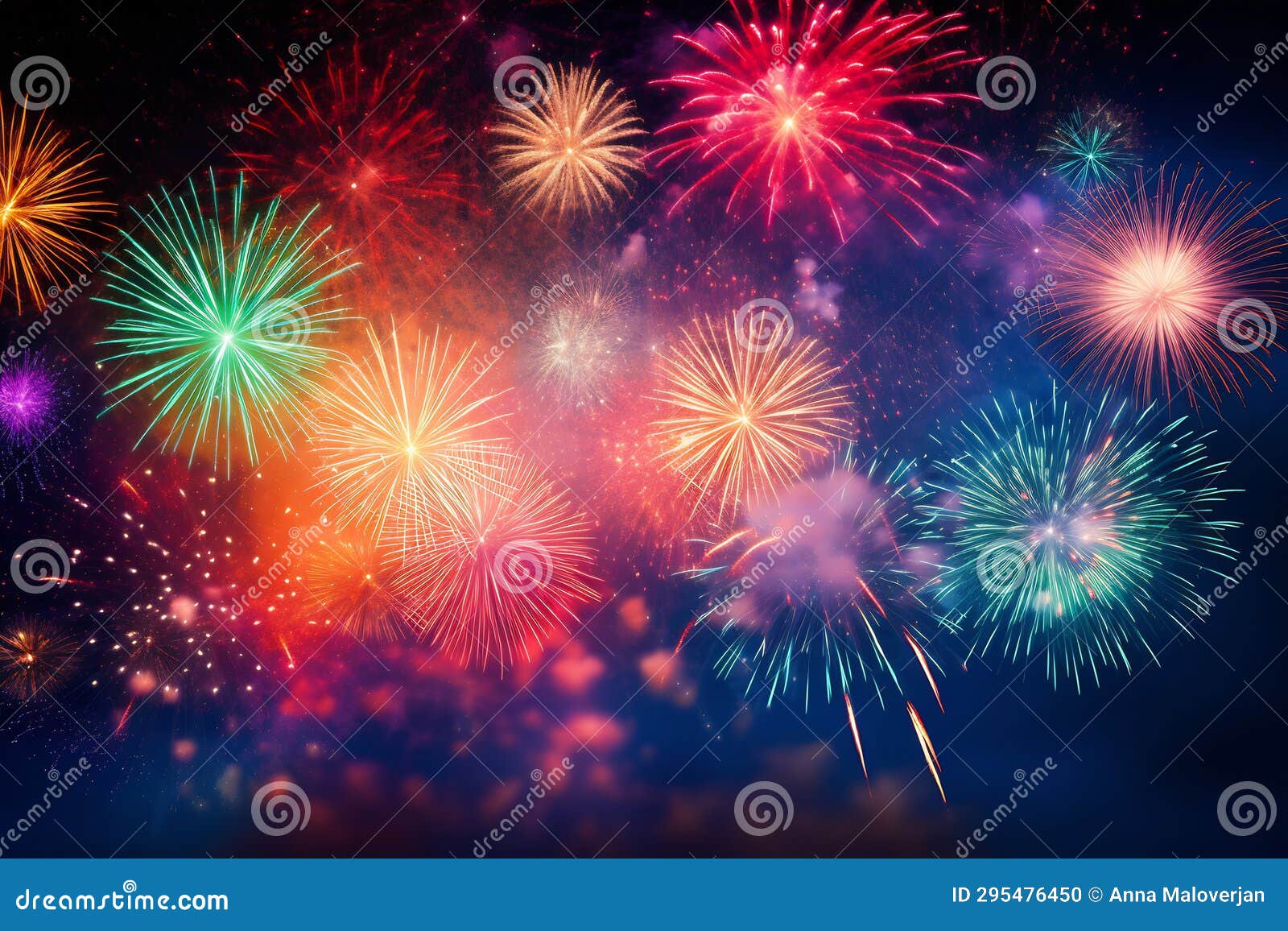 Abstract Colored Firework Background with Free Space for Text Stock ...