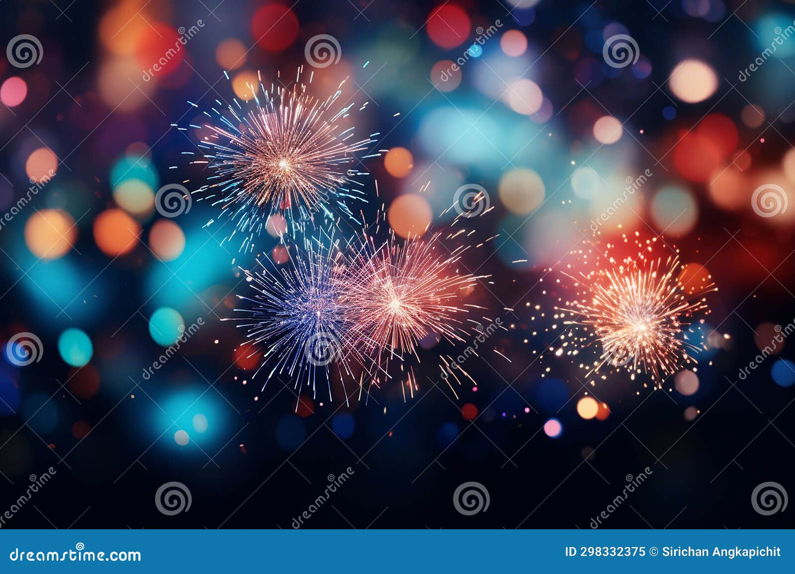 Abstract Colored Firework Background with Free Space for Text Stock ...