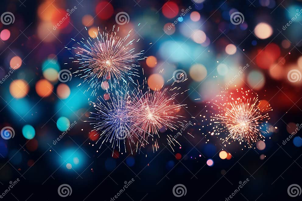 Abstract Colored Firework Background with Free Space for Text Stock ...