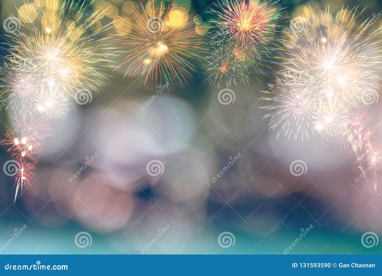 Abstract Colored Firework Background with Free Space for Text. Firework ...