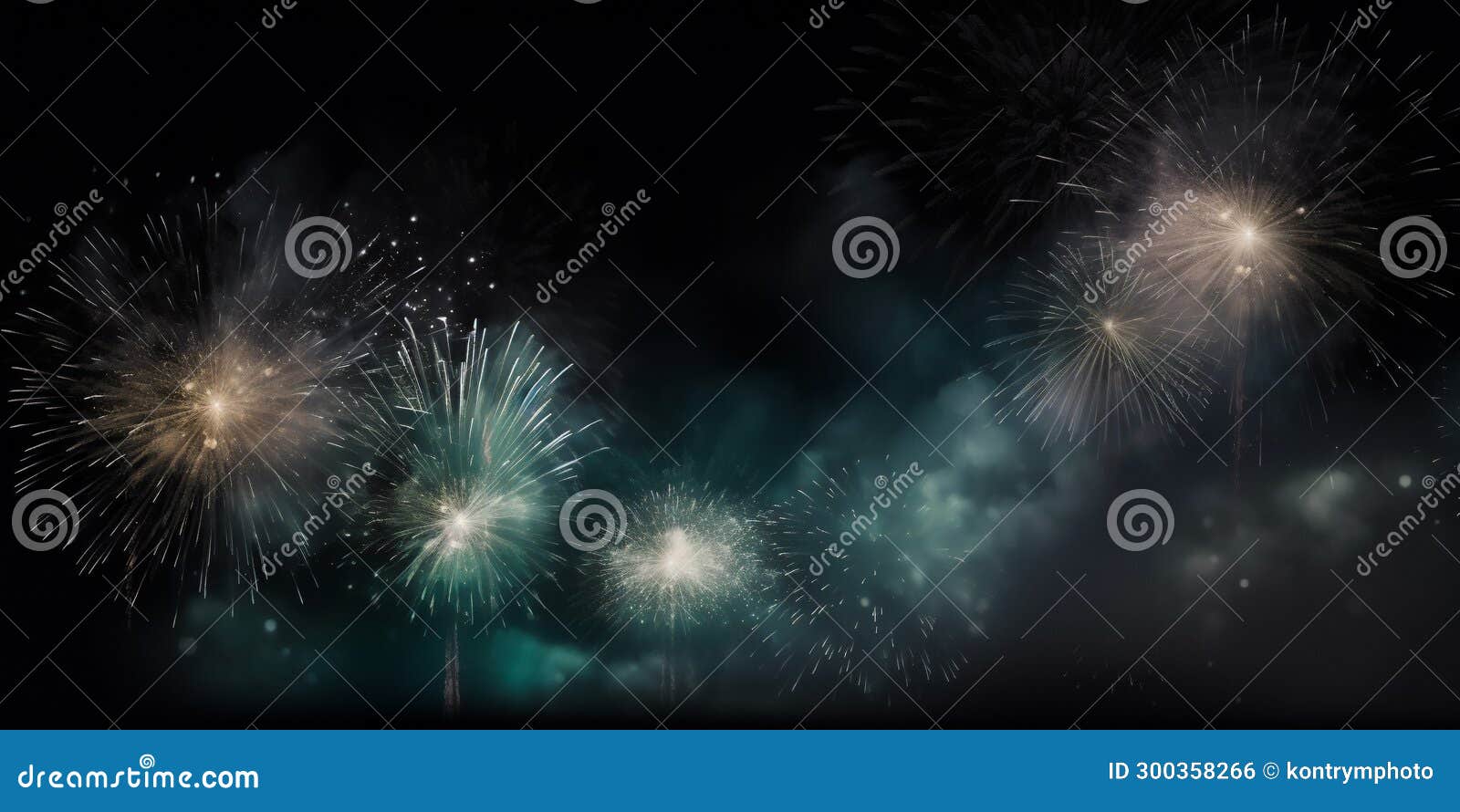 Abstract Colored Firework Background with Free Space for Text. New Year ...